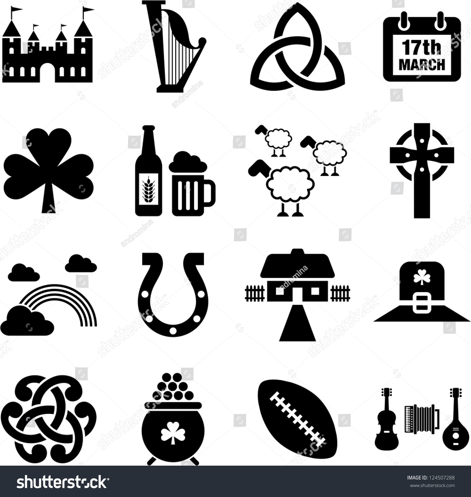 Ireland Icons Stock Vector (Royalty Free) 124507288