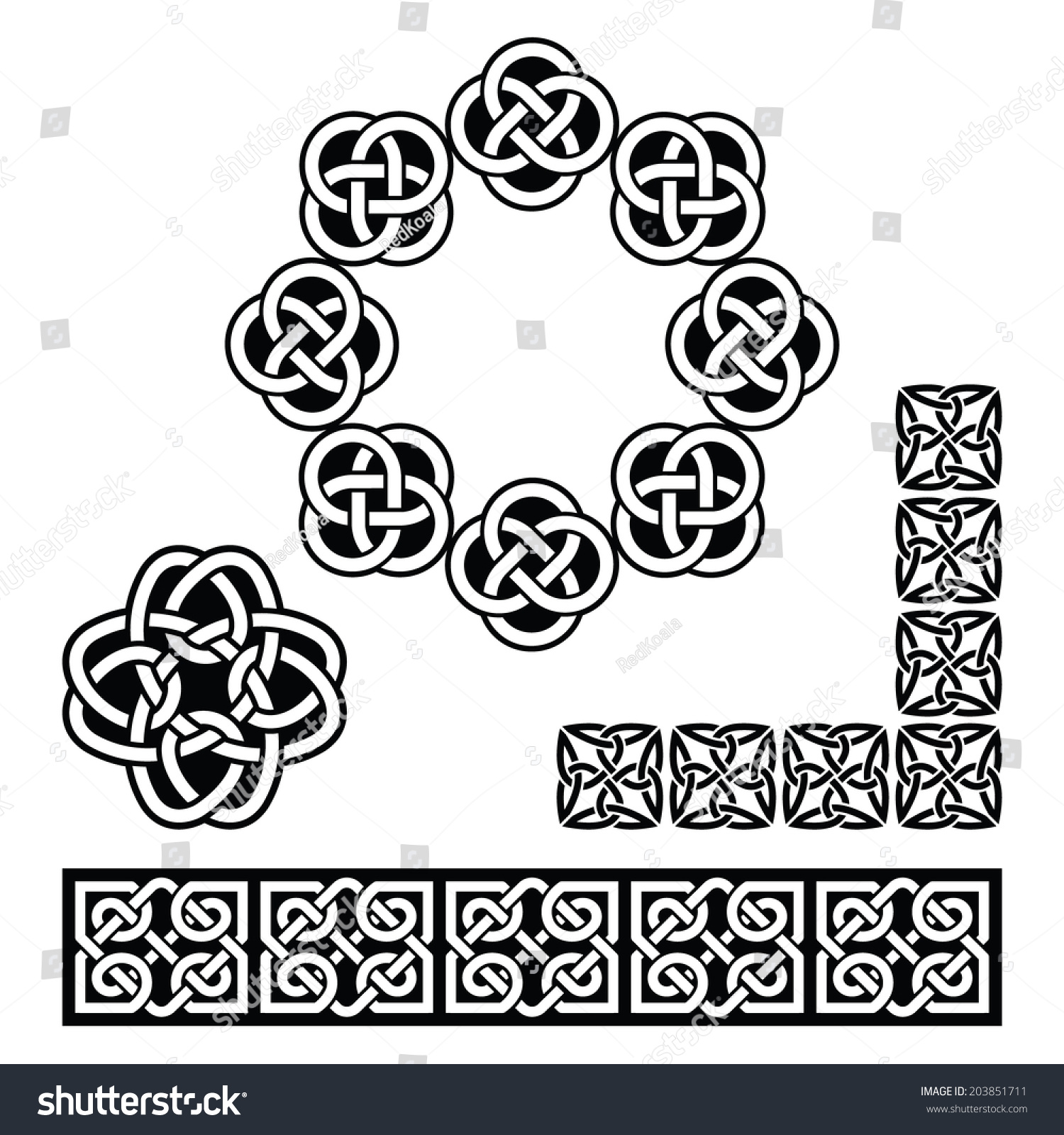 Irish Celtic Design Patterns Knots Braids Stock Vector (Royalty Free ...