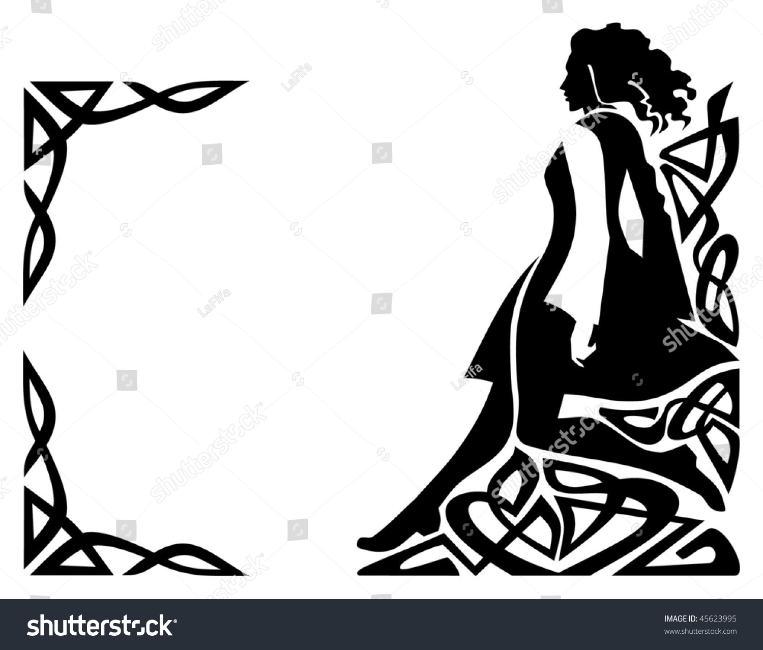 Irish Dancer Celtic Ornament Stock Vector (Royalty Free) 45623995