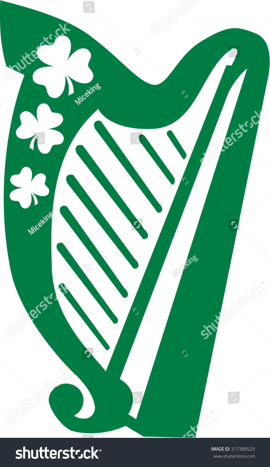 Shamrock irish harp Images, Stock Photos & Vectors | Shutterstock