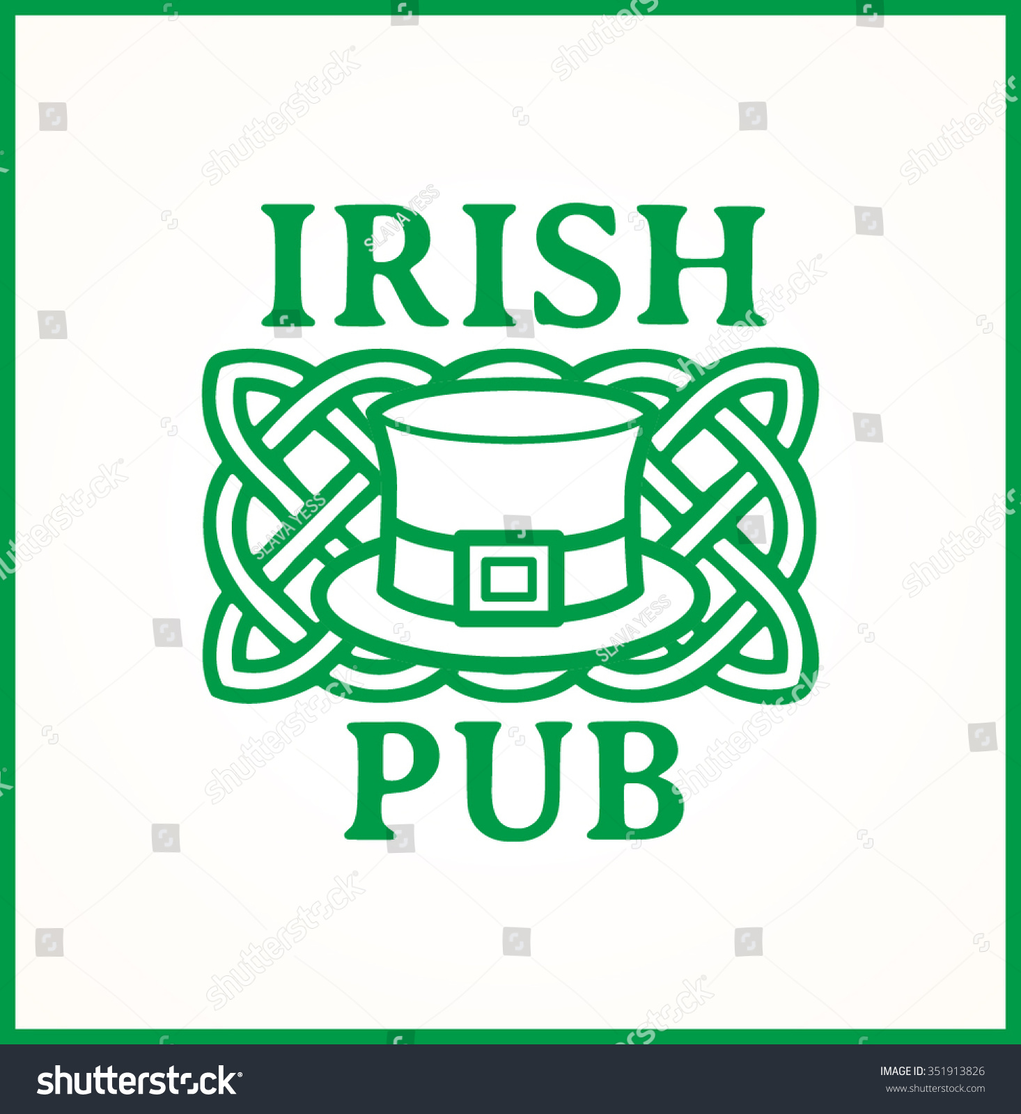 Irish Pub Logo Medium Hat Stock Vector 351913826 - Shutterstock