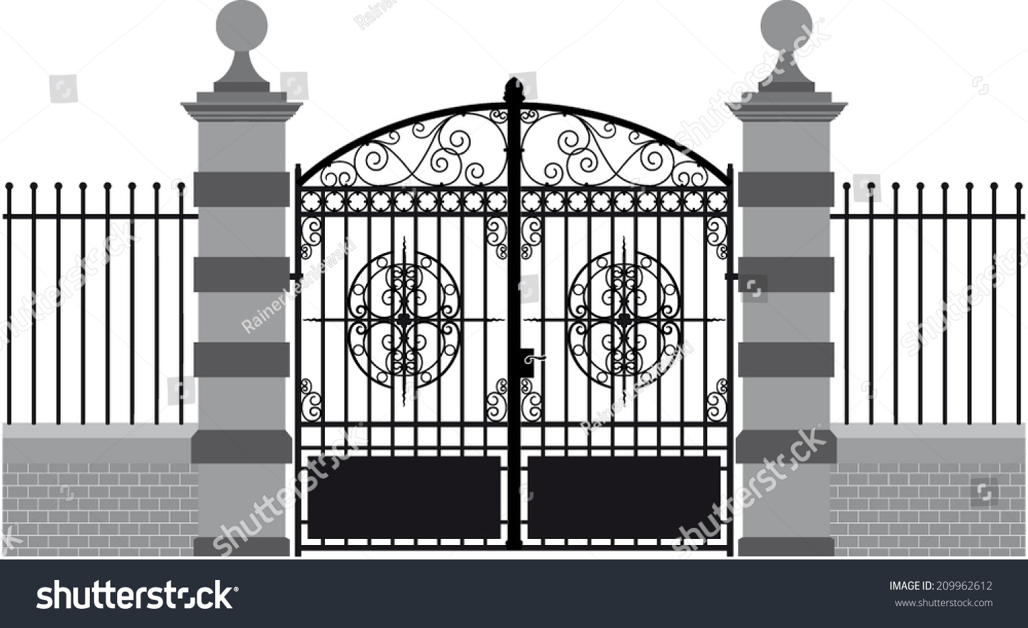 Iron Gate Stock Vector (Royalty Free) 209962612 | Shutterstock