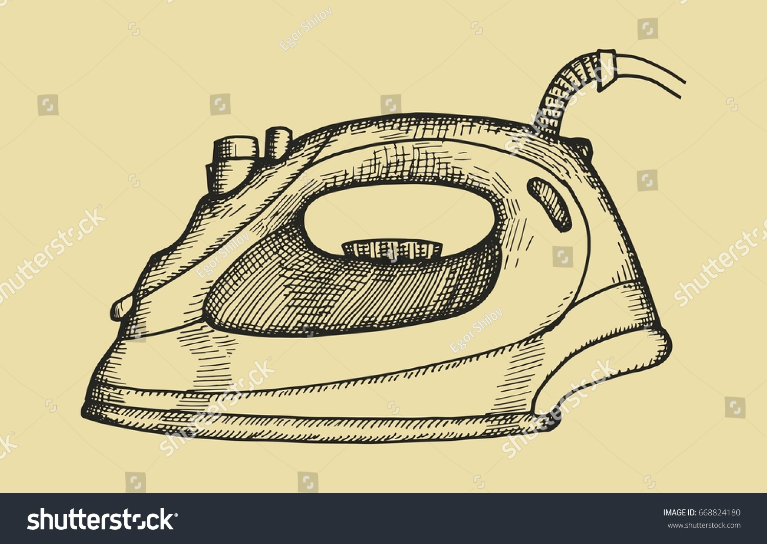 Iron Hand Drawing Sketch Vector Stock Vector (Royalty Free) 668824180 ...