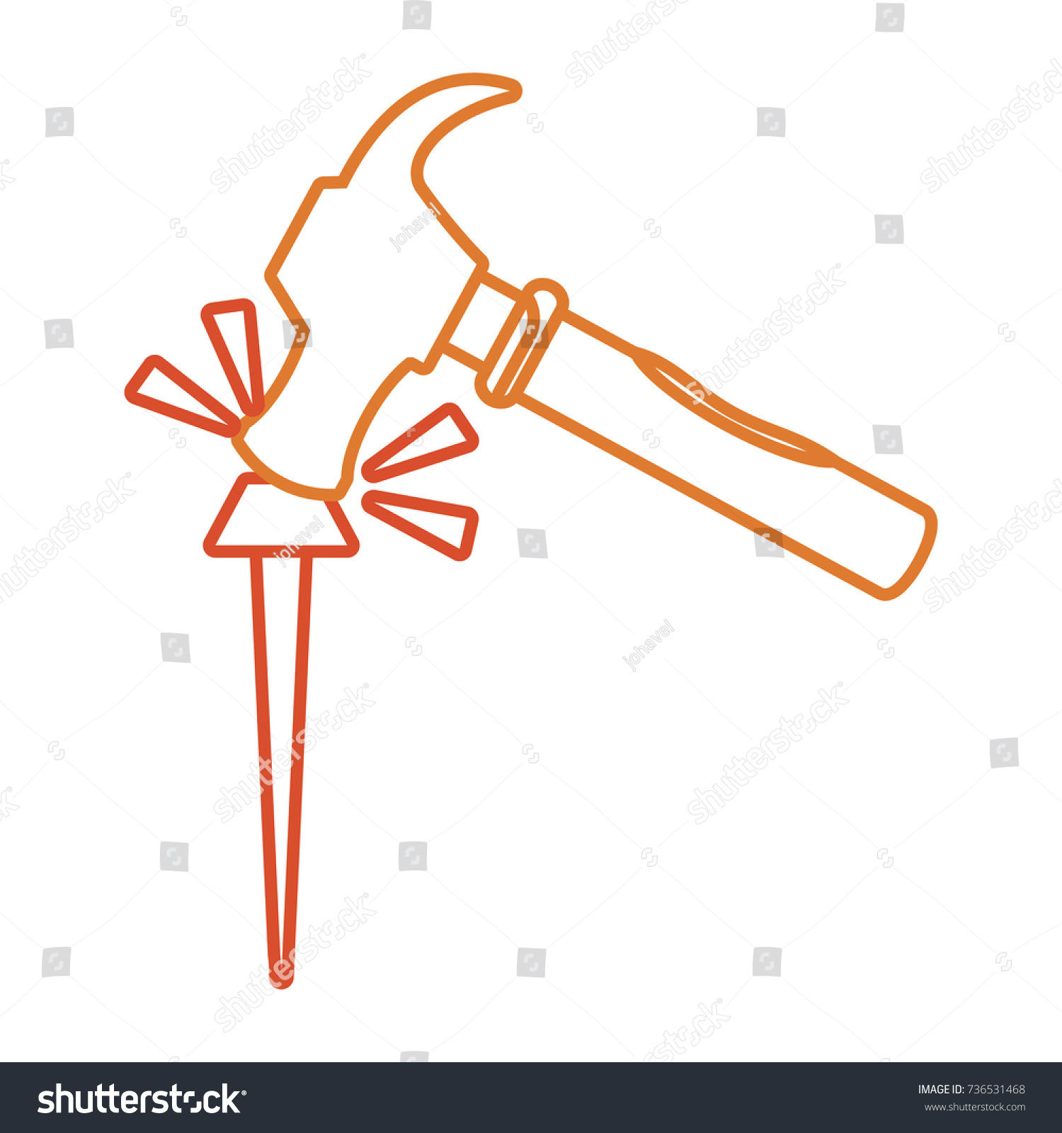 Iron Nail Vector Illustration Stock Vector (Royalty Free) 736531468
