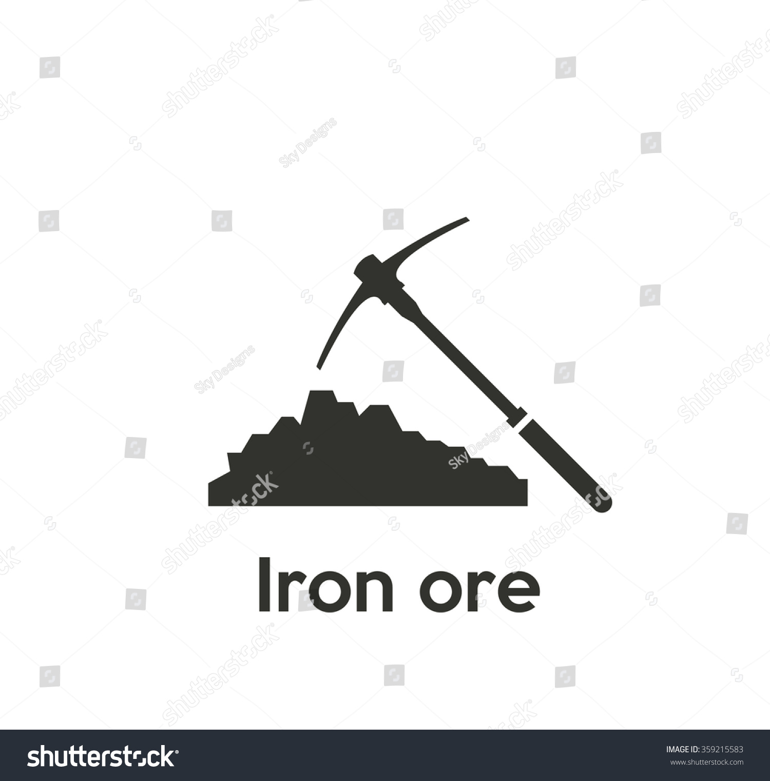 Iron Ore Icon Pickaxe Stock Vector (Royalty Free) 359215583