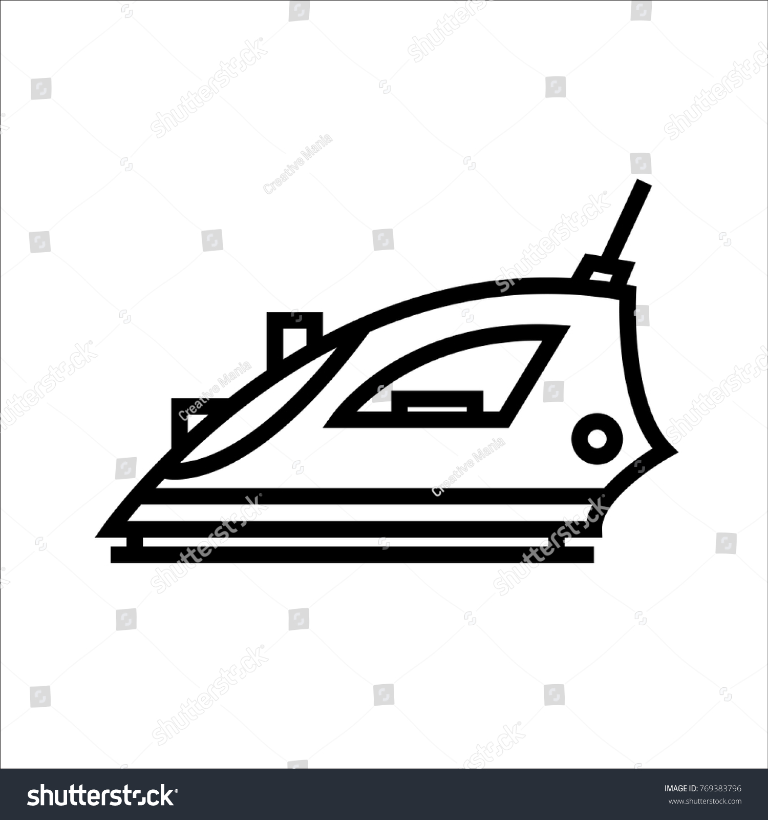 Iron Vector Outline Icon Stock Vector (Royalty Free) 769383796 ...