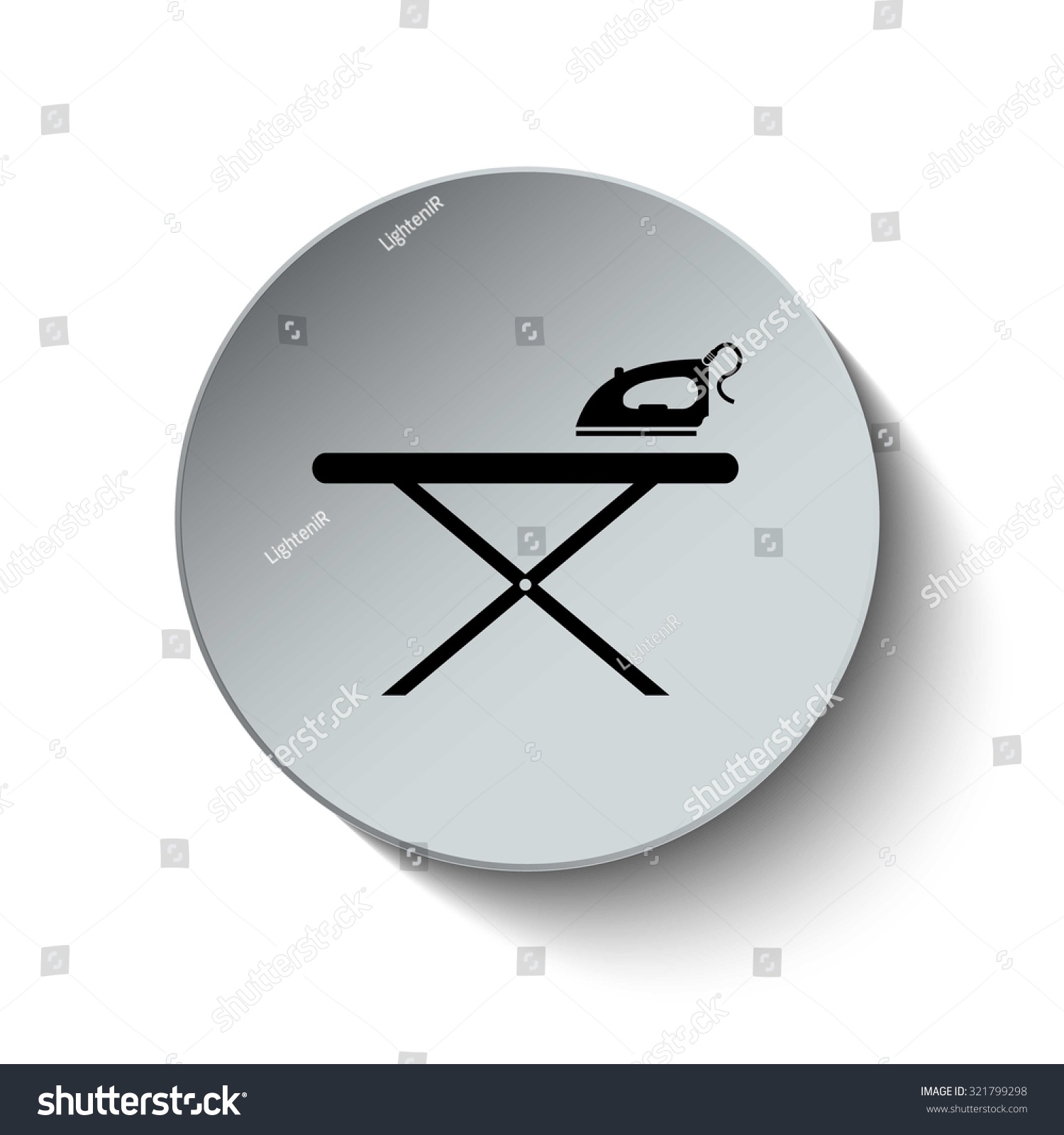 Iron Ironing Table Laundry Icon Rounded Stock Vector (Royalty Free ...