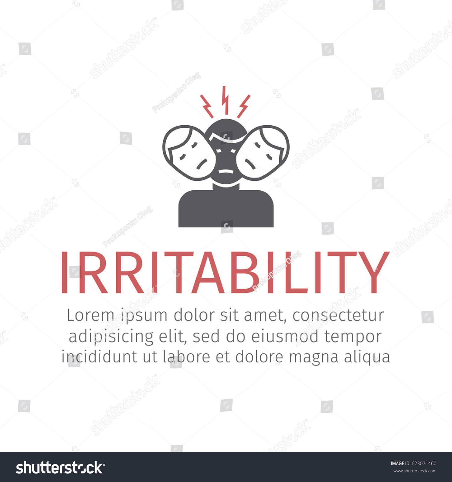 Irritability Vector Flat Cartoon Illustration Stock Vector (Royalty ...