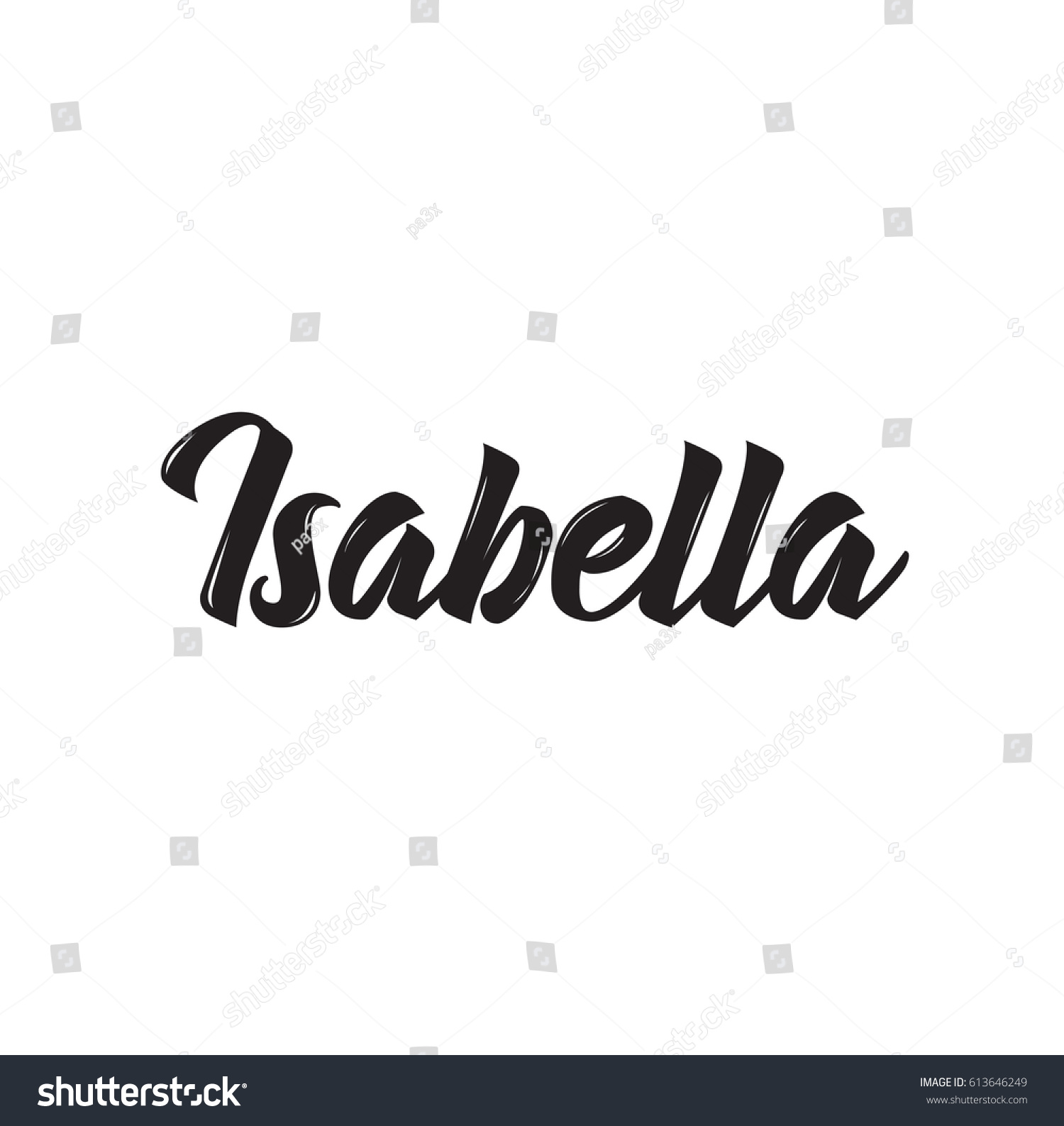 Isabella Text Design Vector Calligraphy Typography Stock Vector ...