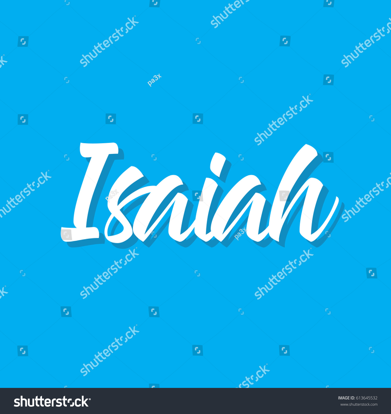 Isaiah Text Design Vector Calligraphy Typography: vector de stock ...