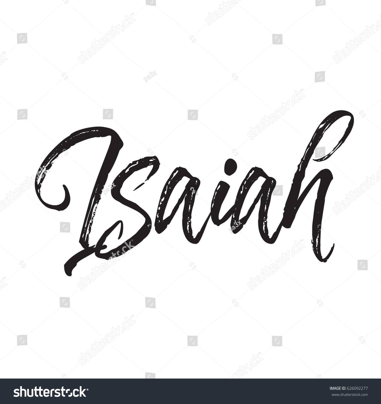 Isaiah Text Design Vector Calligraphy Typography: เวกเตอร์สต็อก (ปลอด ...