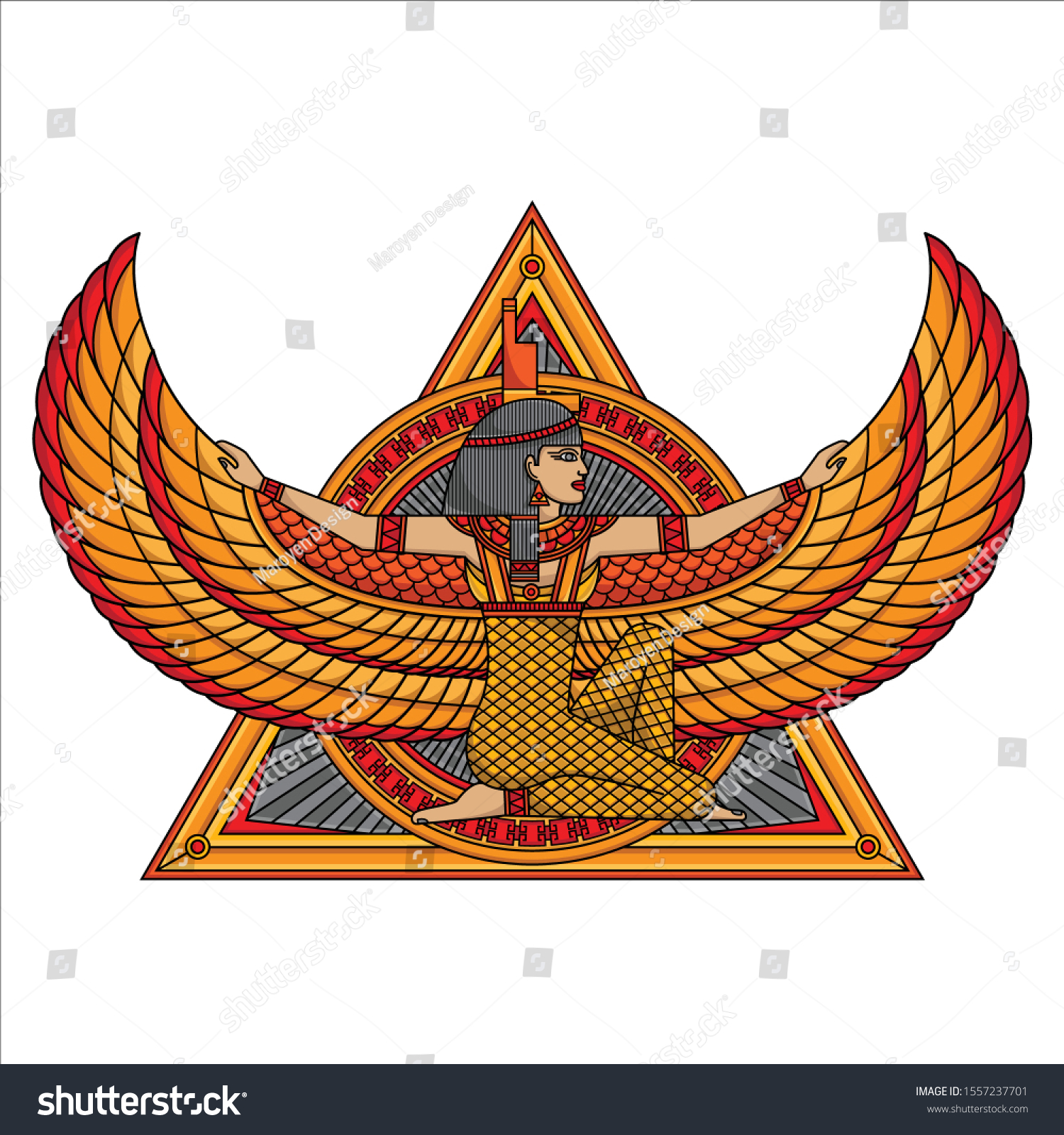 Isis Goddess Tattoo Design Vector Eps: vector de stock (libre de ...