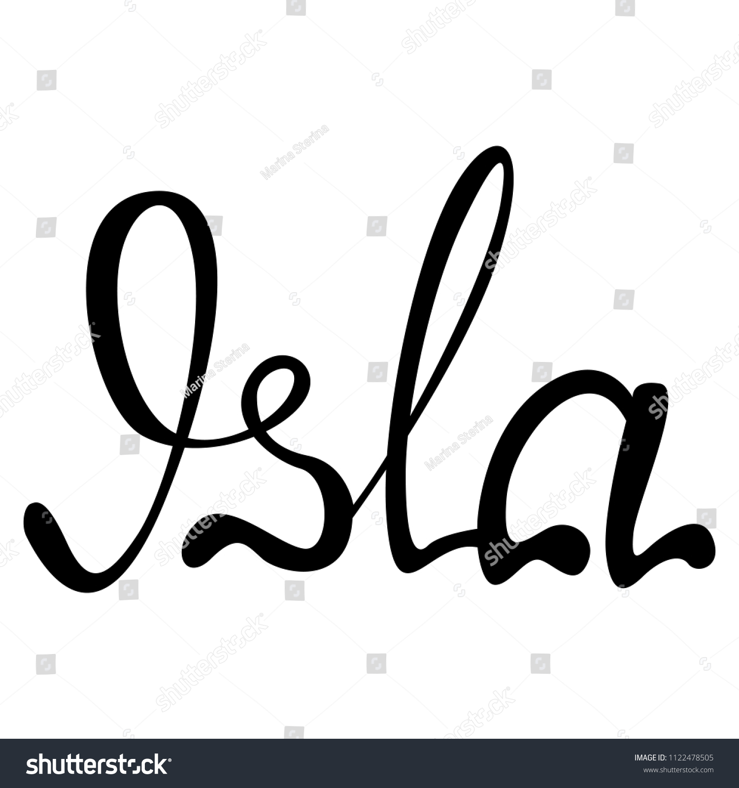 Isla Name Lettering Stock Vector (Royalty Free) 1122478505 | Shutterstock