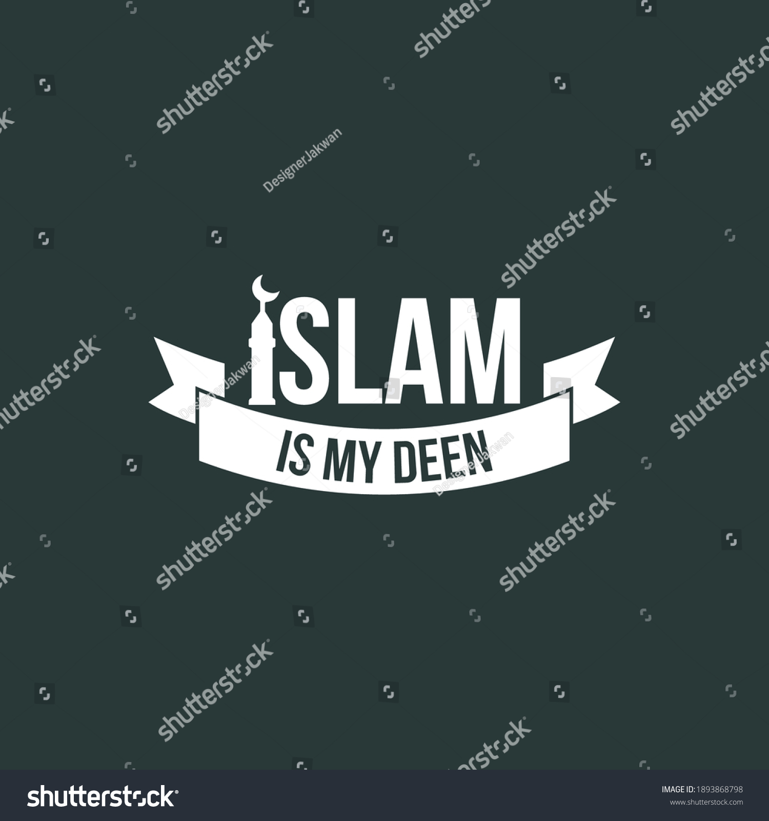 Islam My Deen Vector Design Stock Vector (Royalty Free) 1893868798 ...