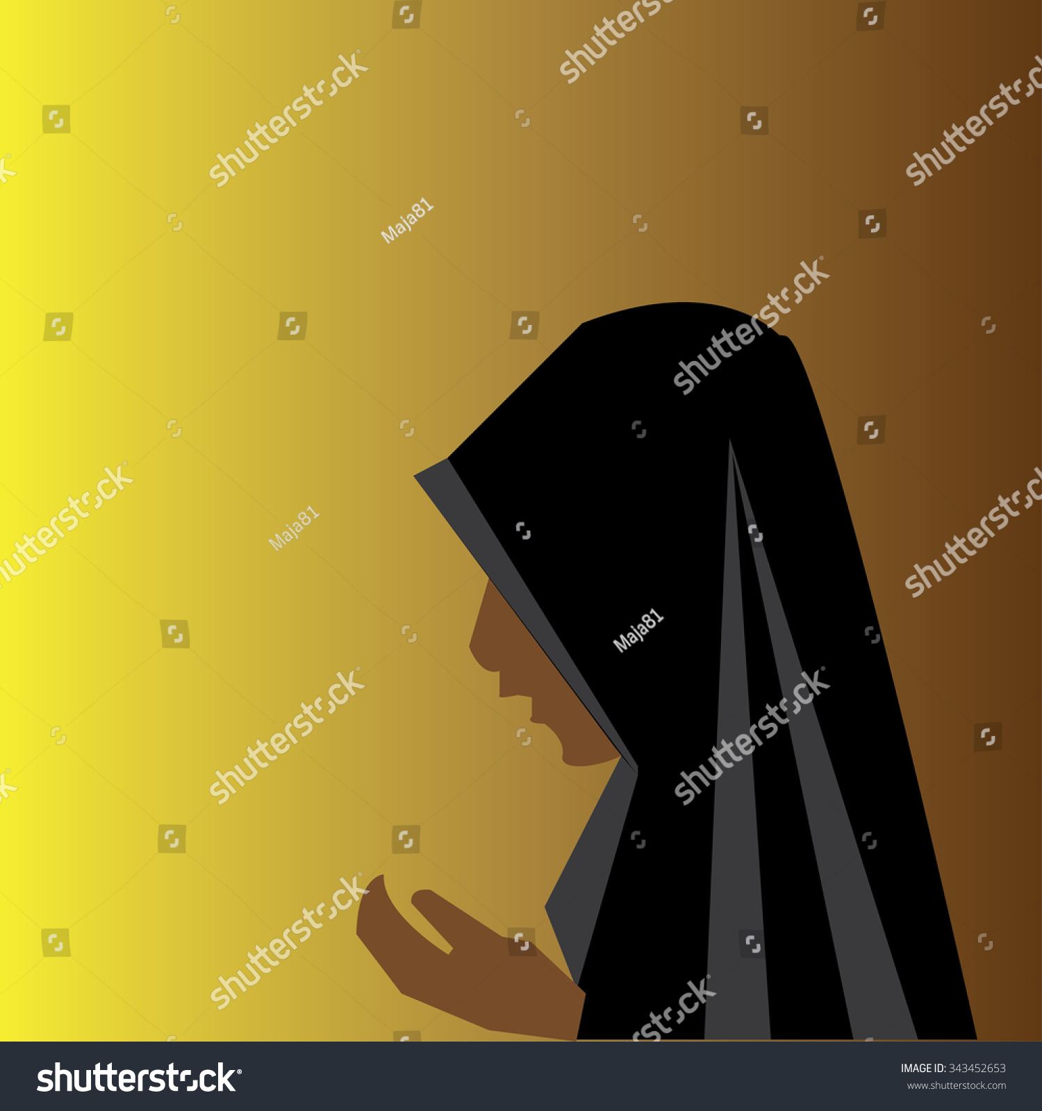 Islam Women Vector Illustrator Stock Vector (Royalty Free) 343452653