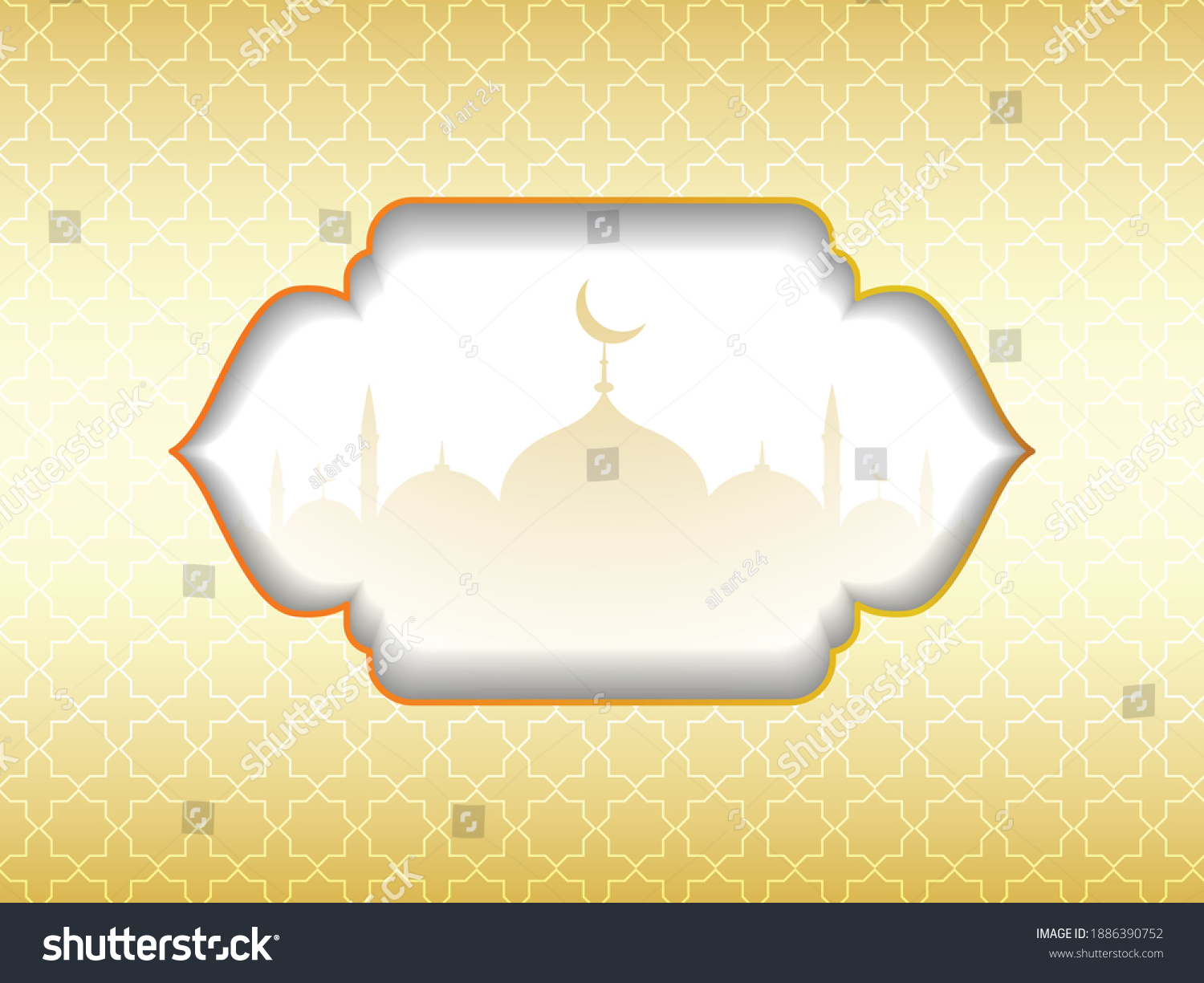 Islamic Background Half Moon Mosque: เวกเตอร์สต็อก (ปลอดค่าลิขสิทธิ์ ...