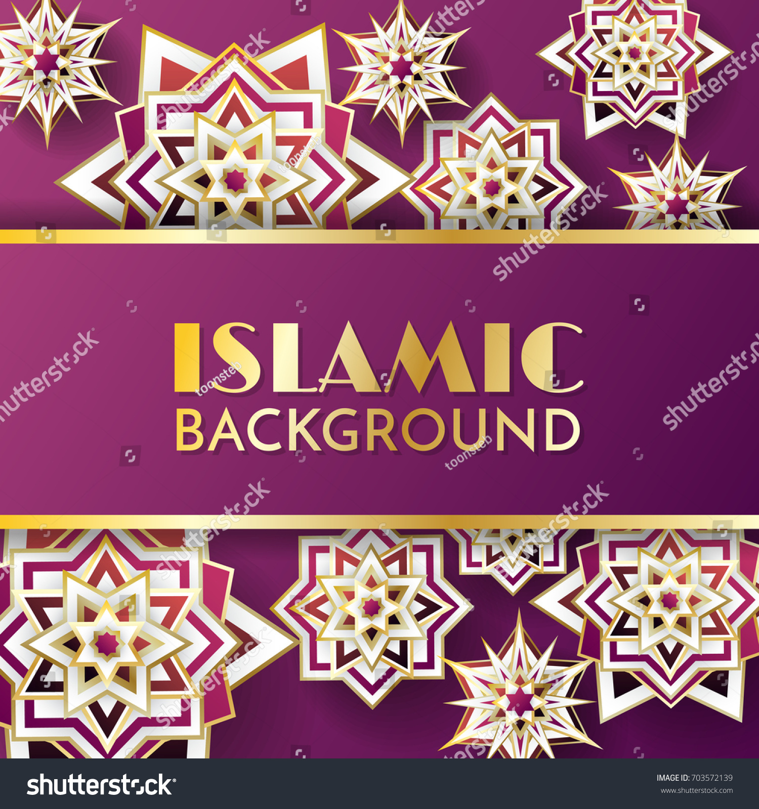 Islamic Background Template Vector Banner Poster Stock Vector (Royalty ...