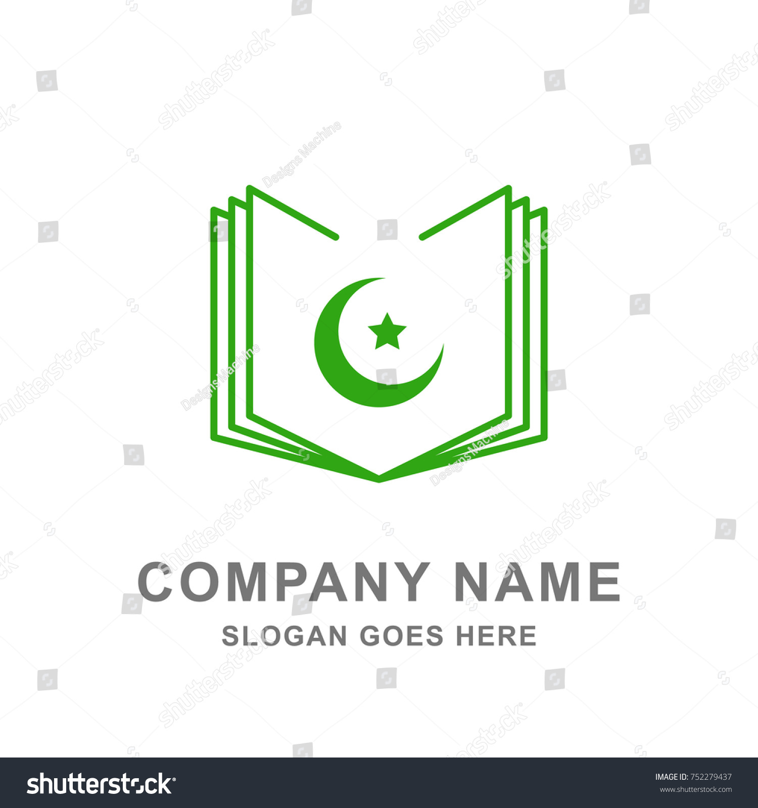 Islamic Book Library Logo Vector Icon Stock Vector (Royalty Free) 752279437