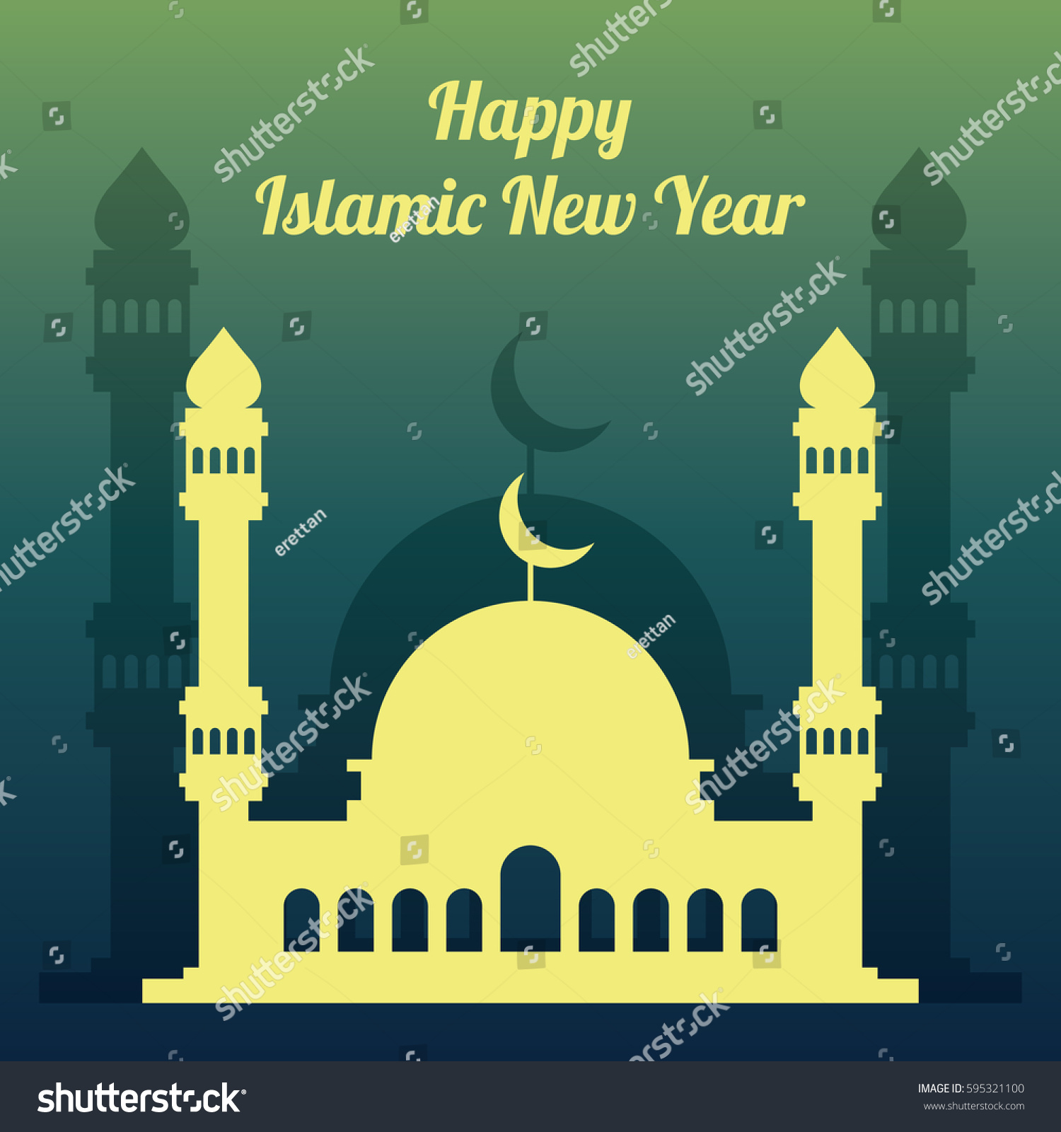 Islamic Card Design Stock Vector (Royalty Free) 595321100