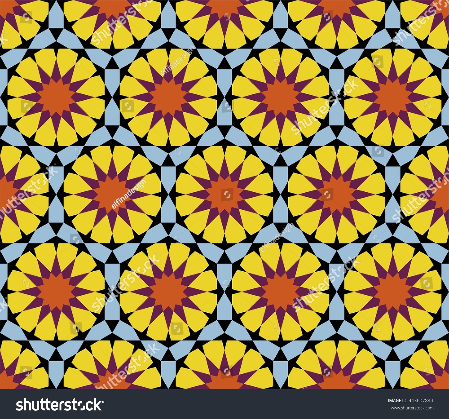Islamic Geometric Art Arabic Star Pattern: เวกเตอร์สต็อก (ปลอดค่า ...