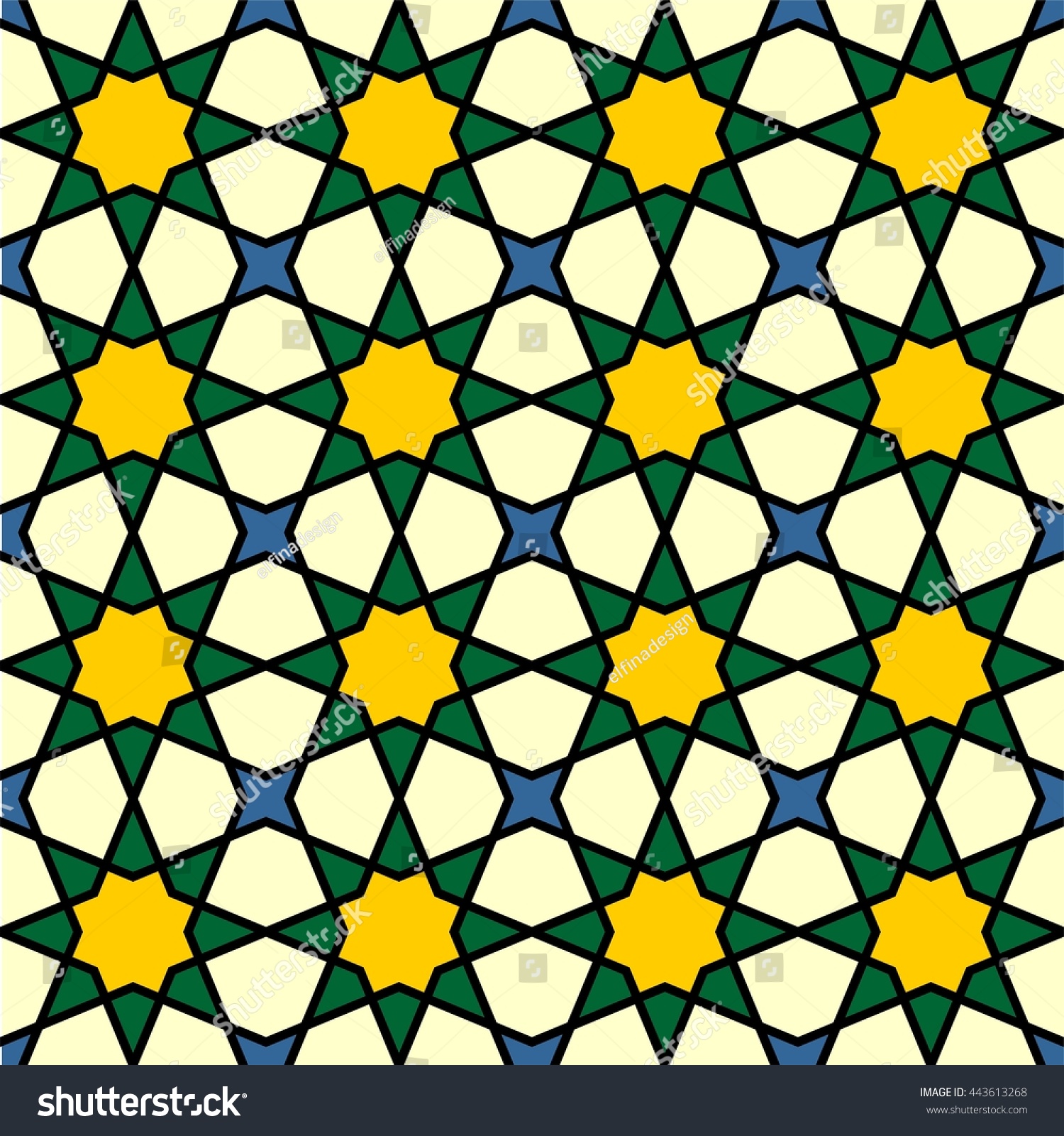 Islamic Geometric Art Arabic Star Pattern: vector de stock (libre de ...