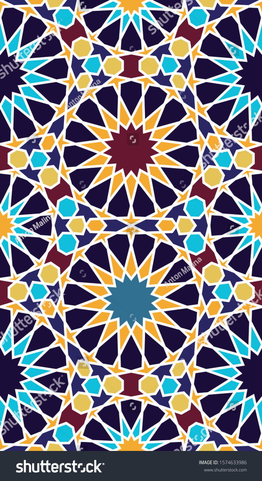 Islamic Geometric Seamless Pattern Arabic Ancient Stock Vector (Royalty ...