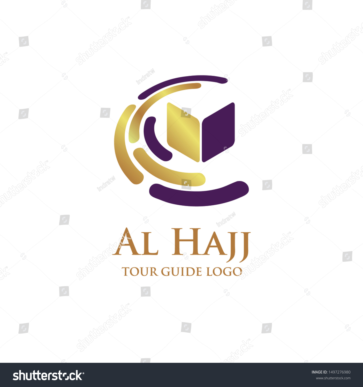 Islamic Hajj Pilgrimage Logo Design Template Stock Vector (Royalty Free ...