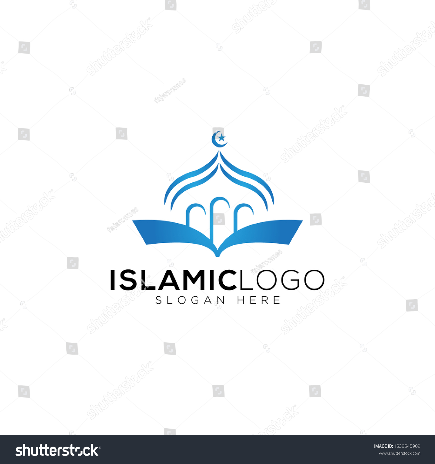 Islamic Knowledge Book Mosque Logo Template Stock Vector (Royalty Free ...