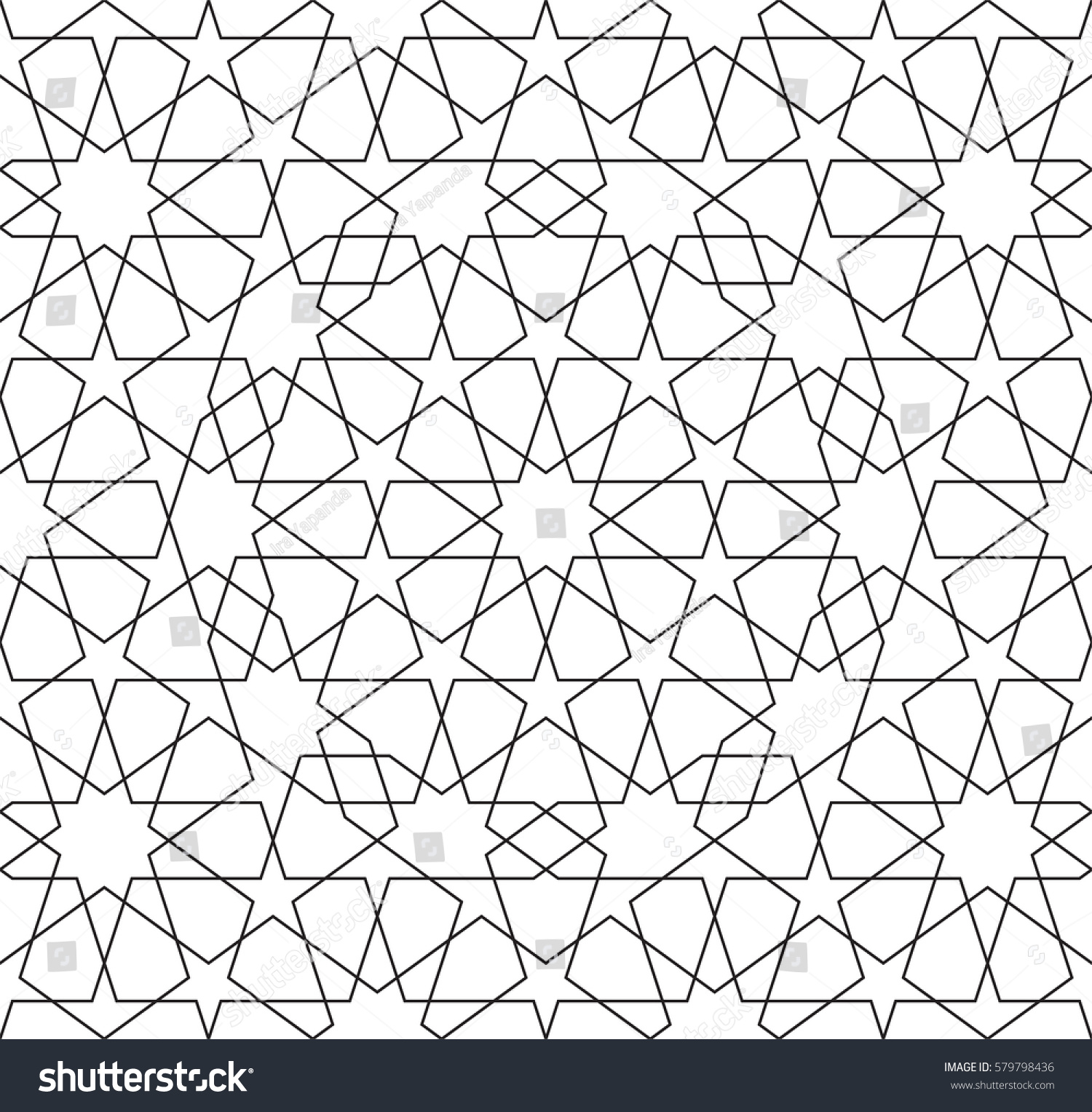 Islamic Line Pattern Interlaced Seamless Vector: เวกเตอร์สต็อก (ปลอดค่า ...