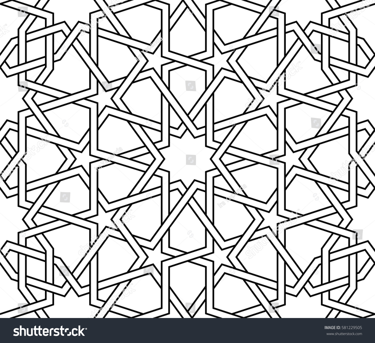 Islamic Line Pattern Interlaced Seamless Vector: vector de stock (libre ...