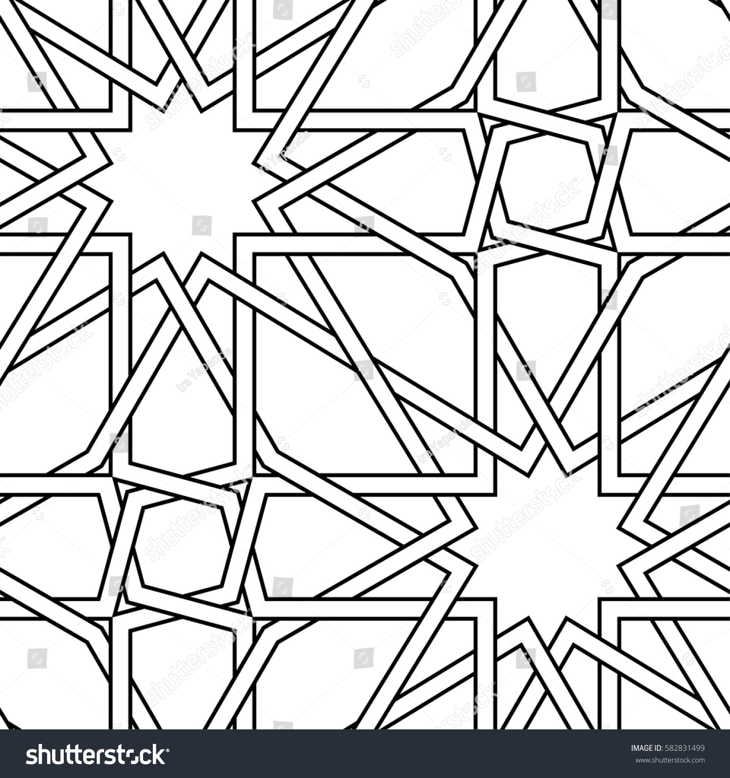 Islamic Line Pattern Interlaced Seamless Vector 스톡 벡터(로열티 프리) 582831499 ...