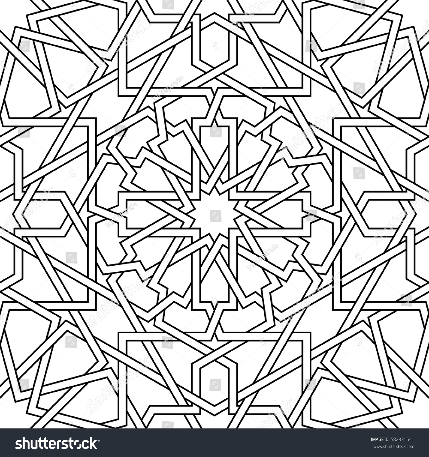 Islamic Line Pattern Interlaced Seamless Vector Stock Vector (Royalty ...