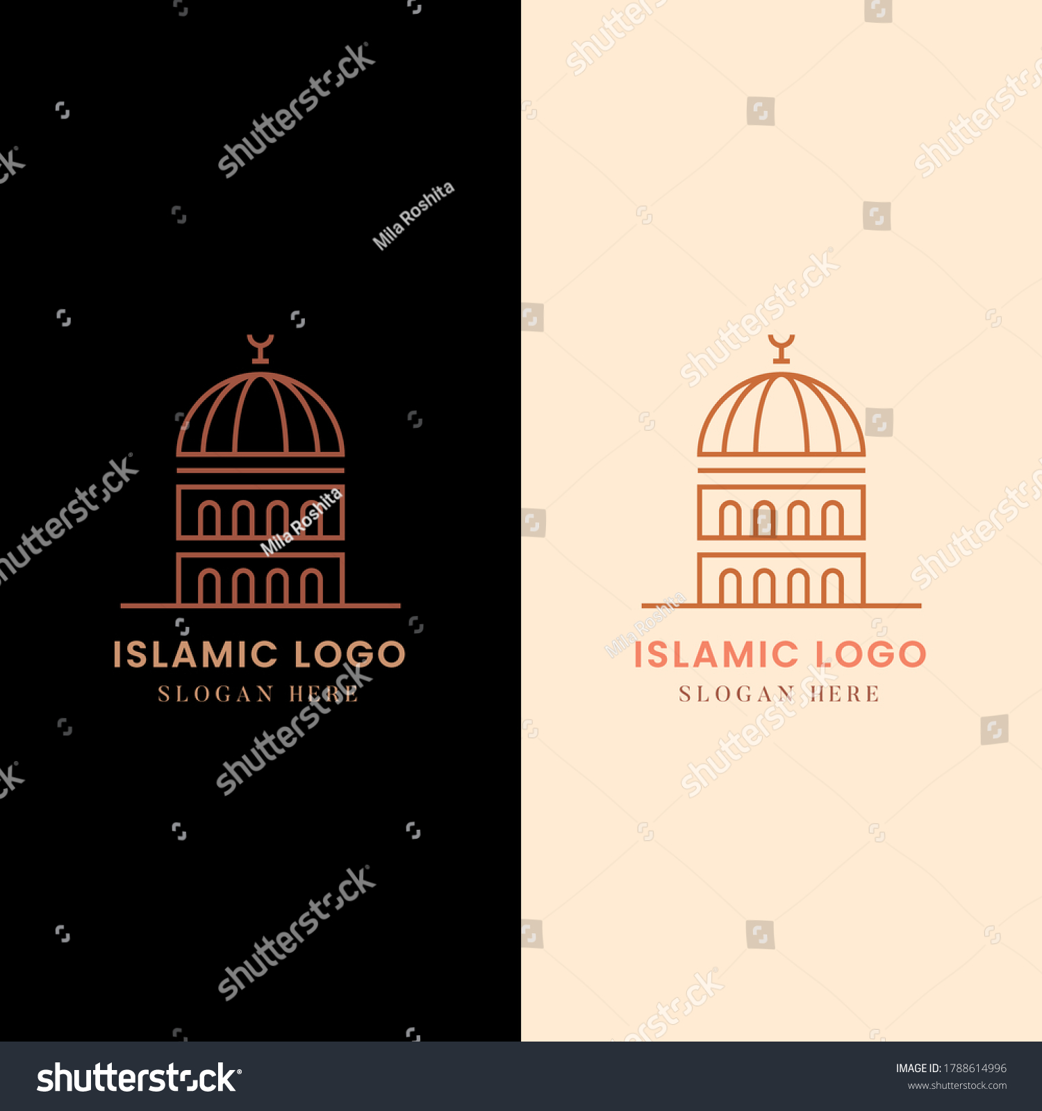 Islamic Logo Two Colors Vector Stock Vector (Royalty Free) 1788614996 ...