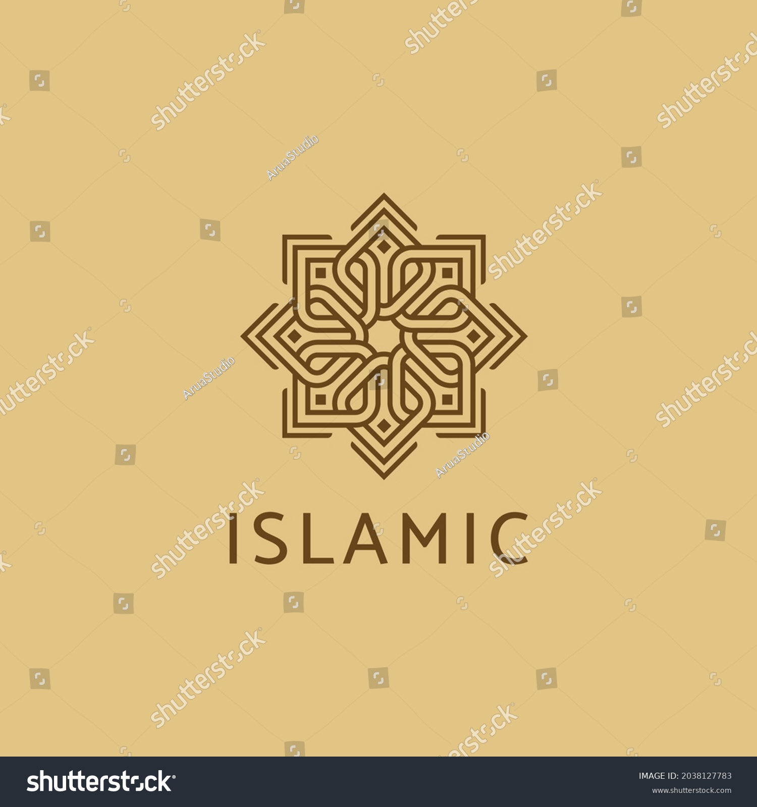 Islamic Logo Octagon Based Shape Stock Vector (Royalty Free) 2038127783