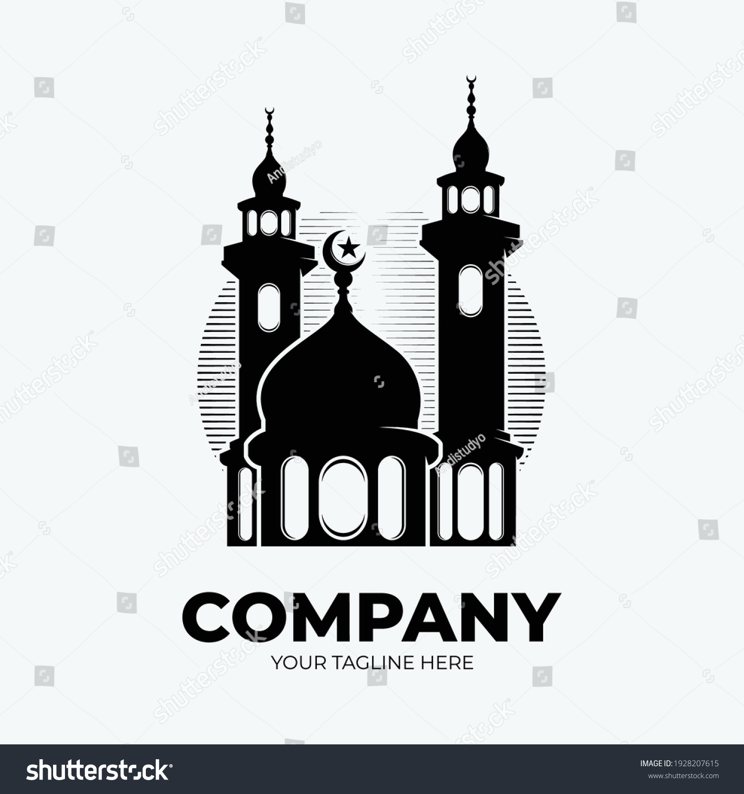 Islamic Mosque Logo Design Inspiration 库存矢量图（免版税）1928207615 | Shutterstock