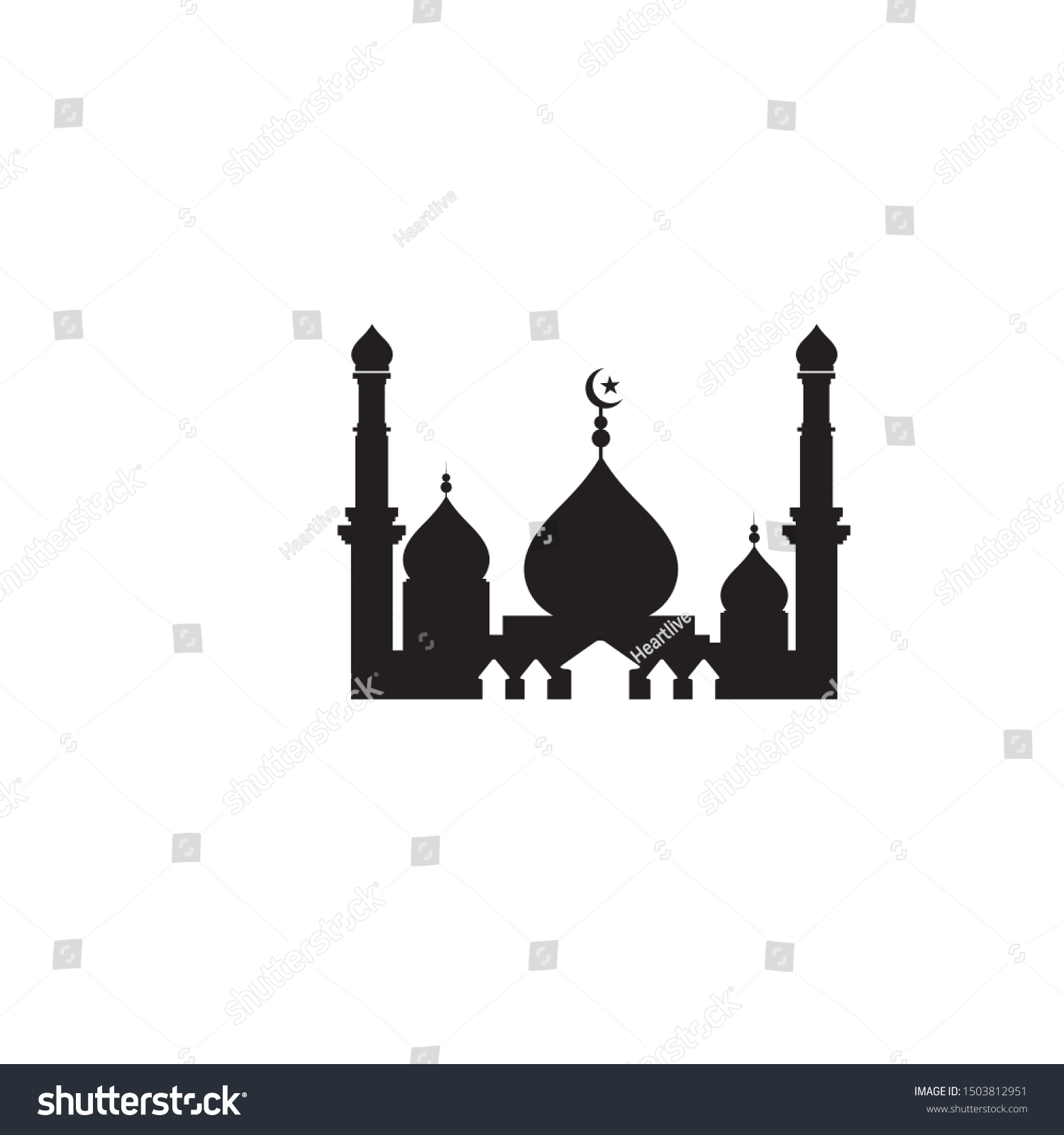 Islamic Mosque Logo Vector Icon Template: vetor stock (livre de ...