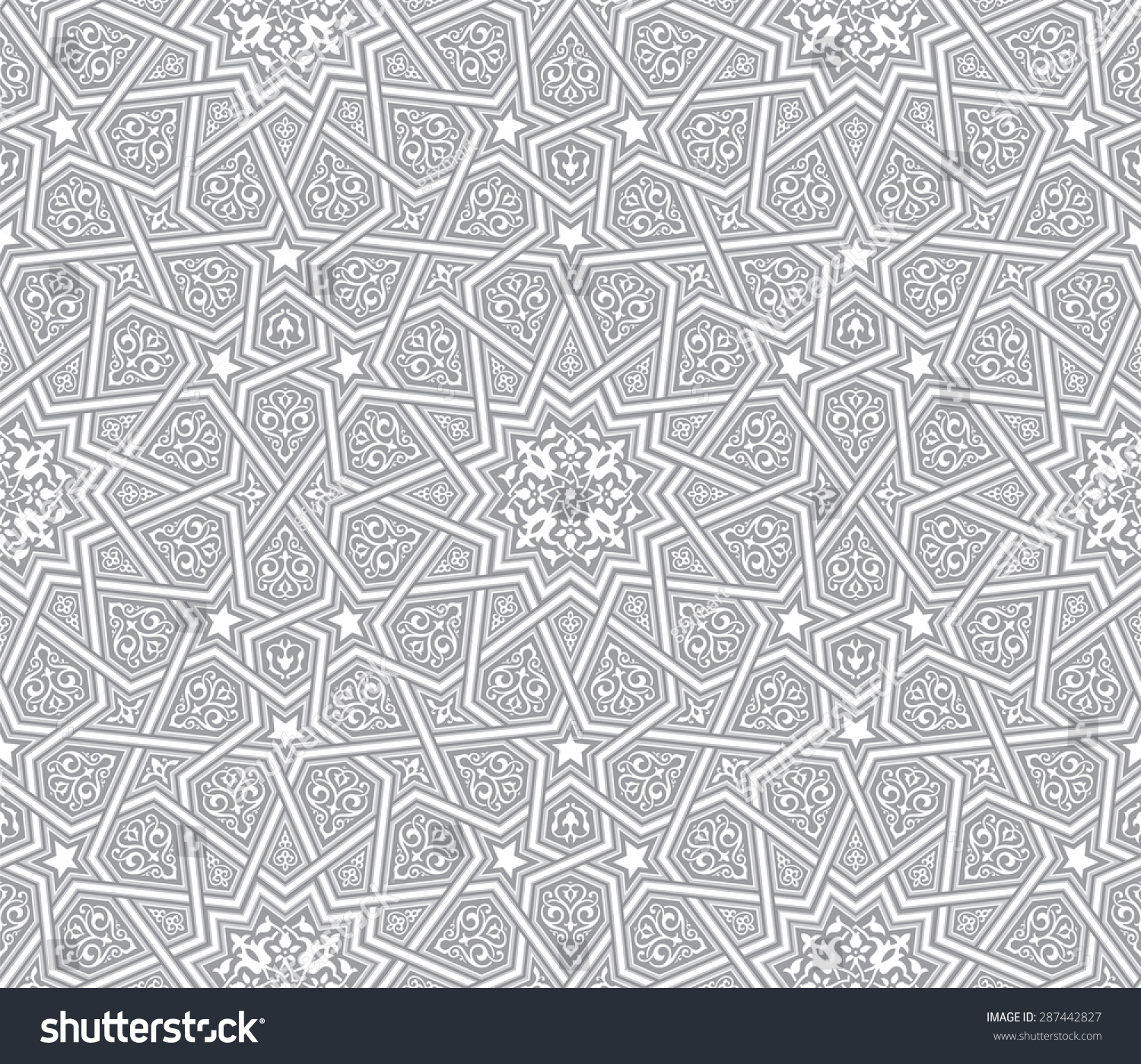 Islamic Ornament Grey Vector Background Stock Vector (Royalty Free ...