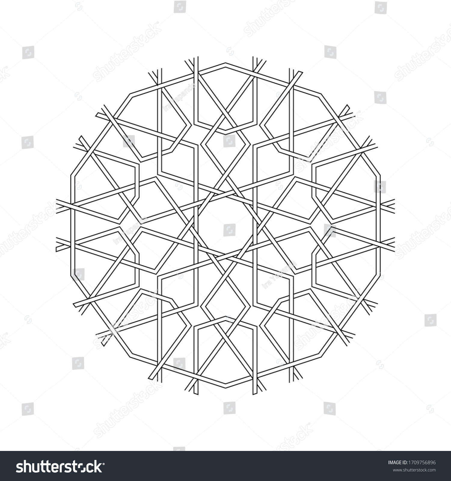 Islamic Pattern Vector Geometric Lattice Mandala Stock Vector (Royalty ...