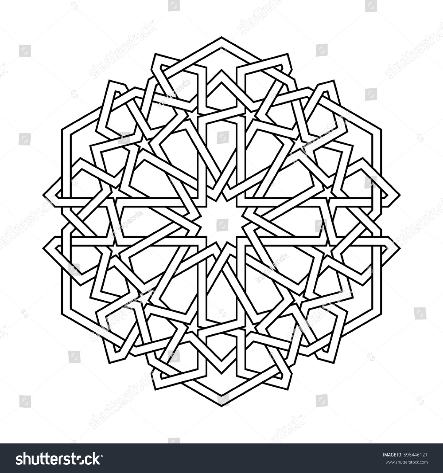 Patrón islámico. Mandala de entramado geométrico: vector de stock ...