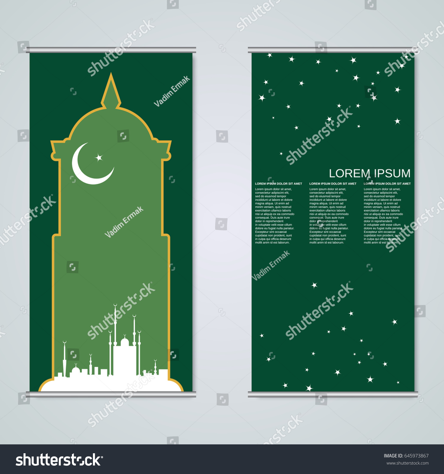 Islamic Rollup Banner Vector Design Template Stock Vector (Royalty Free ...