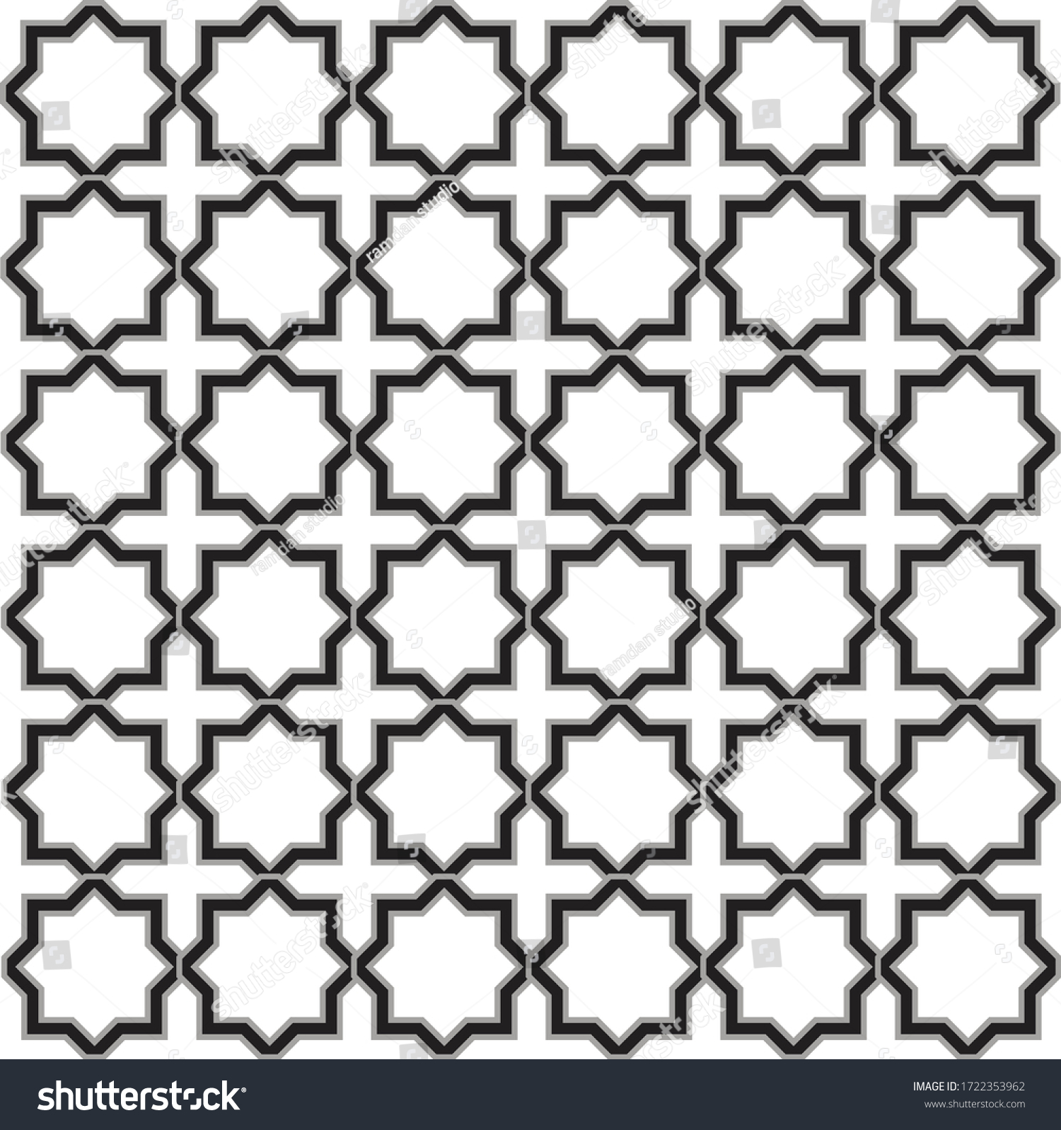 Islamic Seamless Pattern Set Design Black Stock Vector (Royalty Free ...