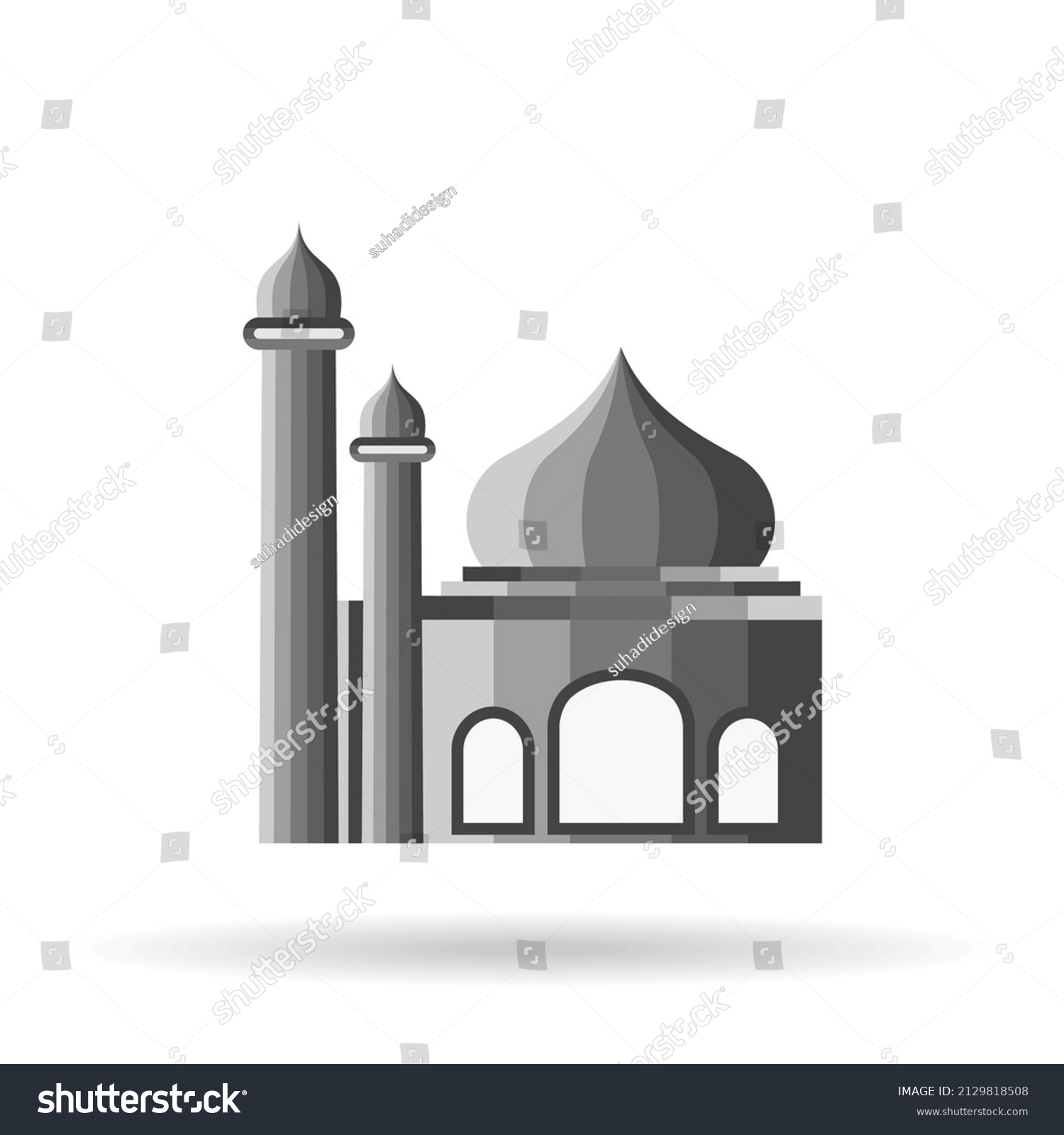 Islamic Template Stencil Pattern Gray Mosque Stock Vector (Royalty Free ...