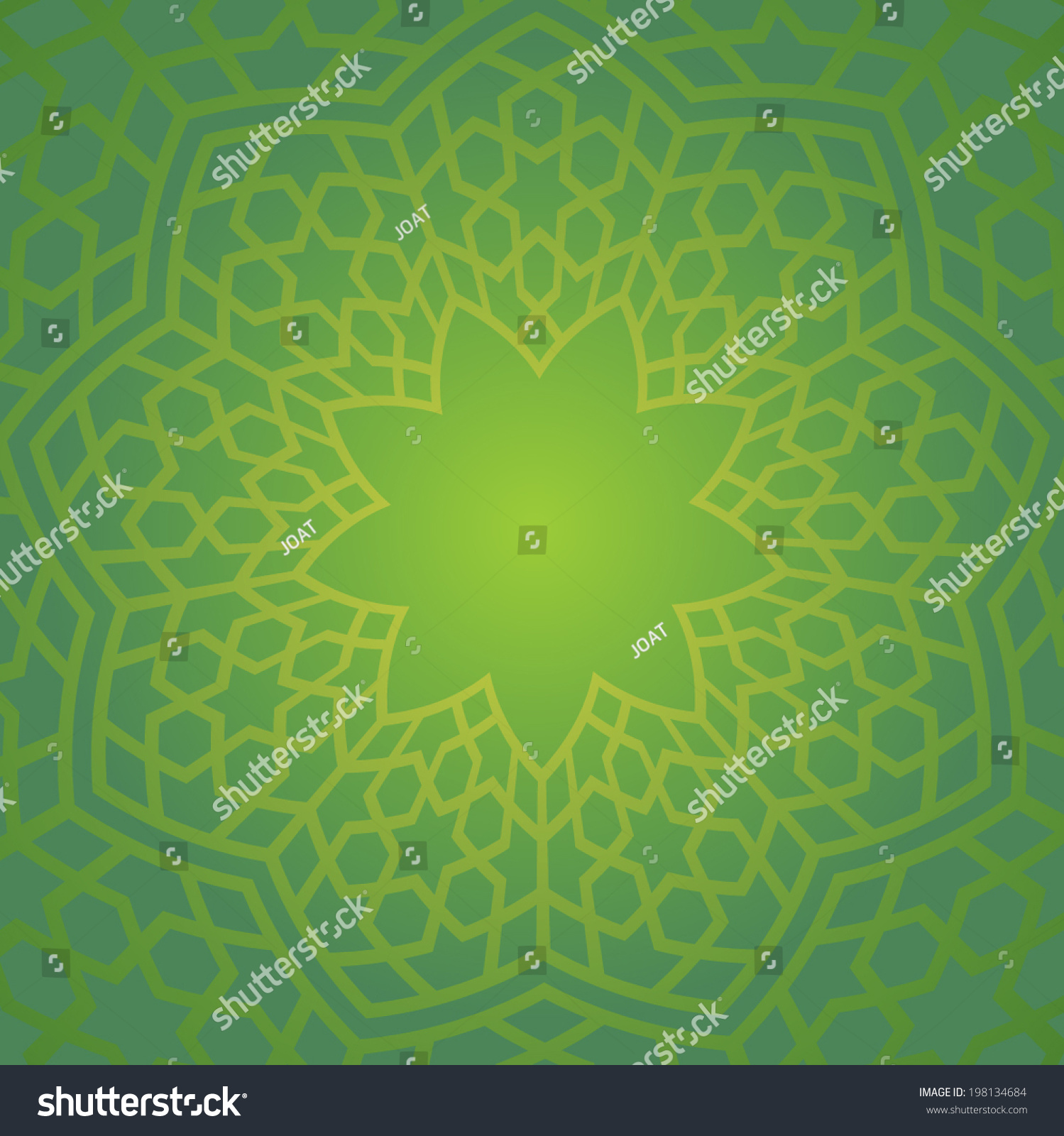 Islamic Typical Pattern Green Color Stock Vector (Royalty Free) 198134684