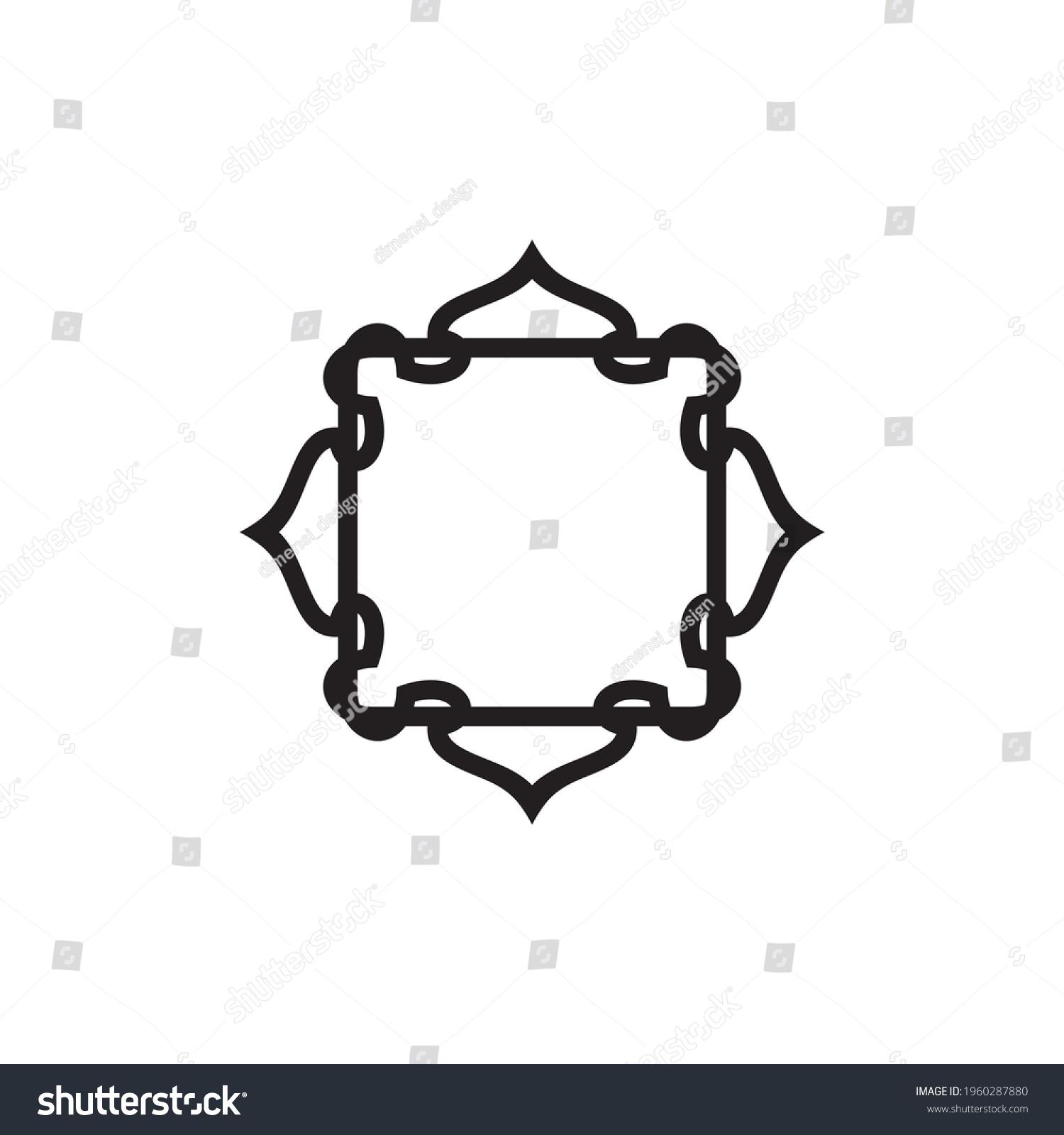 Islamick Border Background Logo Design Vector Stock Vector (Royalty ...