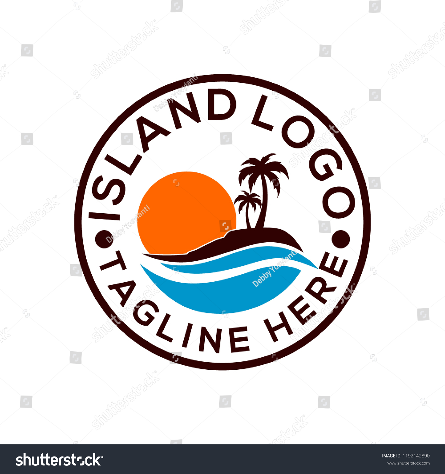 Island Logo Design: เวกเตอร์สต็อก (ปลอดค่าลิขสิทธิ์) 1192142890 ...