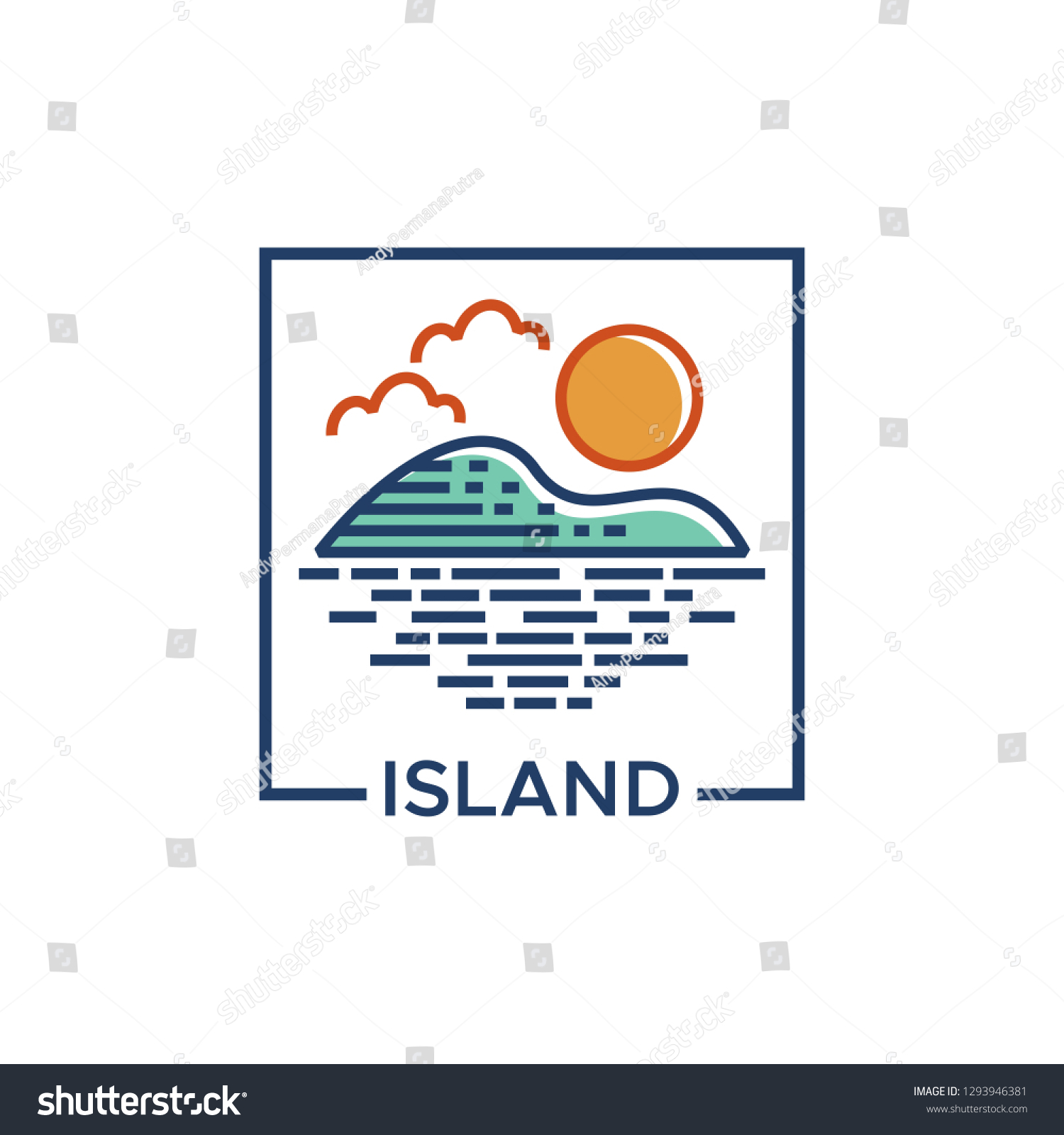 Island Logo Vector Illustration Stock Vector (Royalty Free) 1293946381 ...
