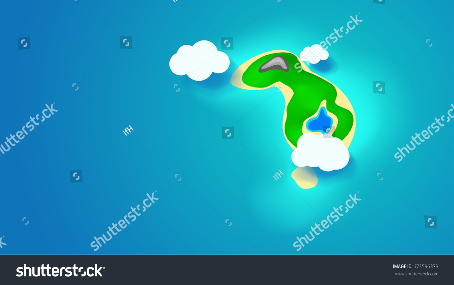 Island Top View Stock Vector (Royalty Free) 673596373 | Shutterstock