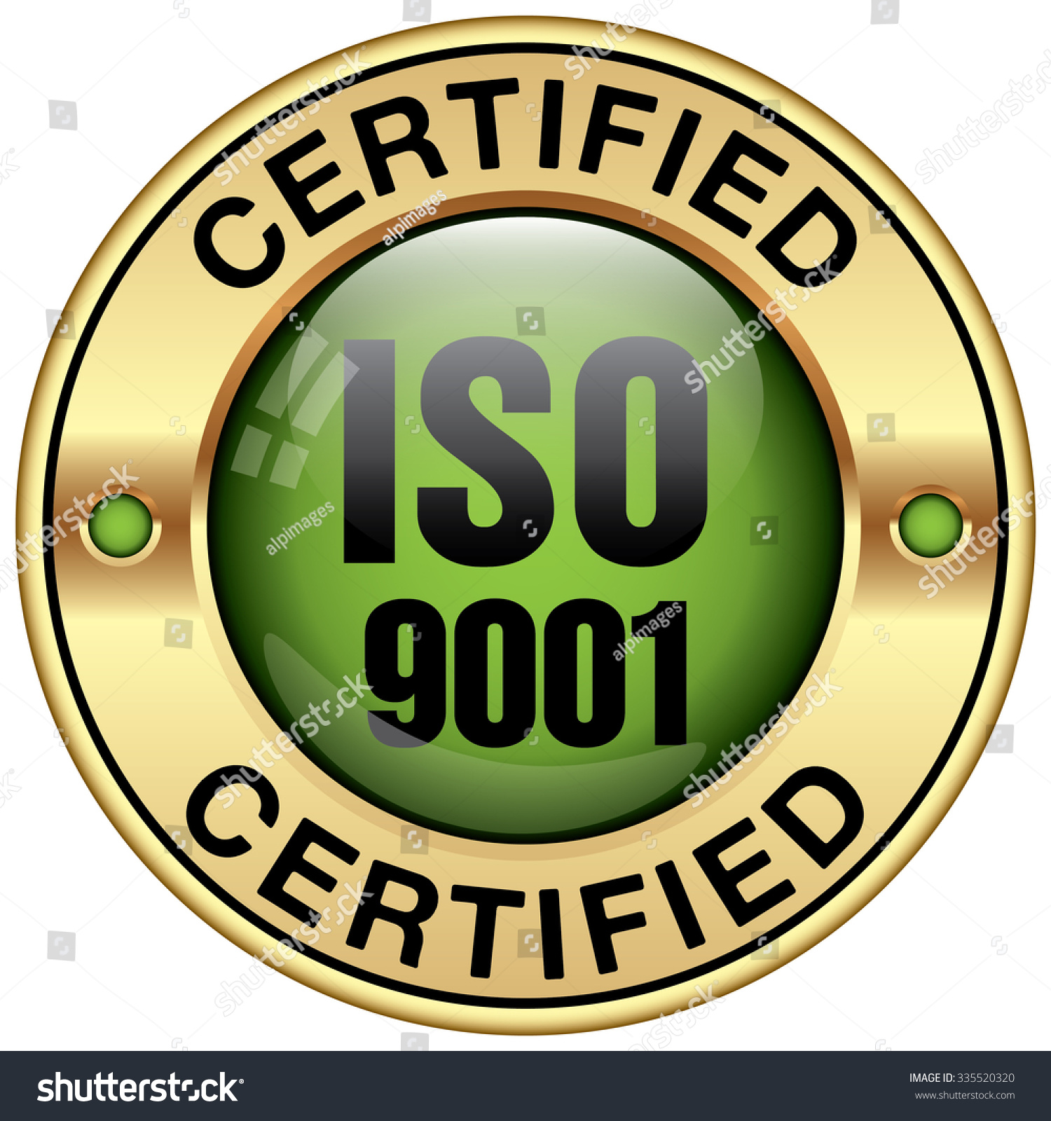 Iso 9001 Certified Icon Stock Vector (Royalty Free) 335520320