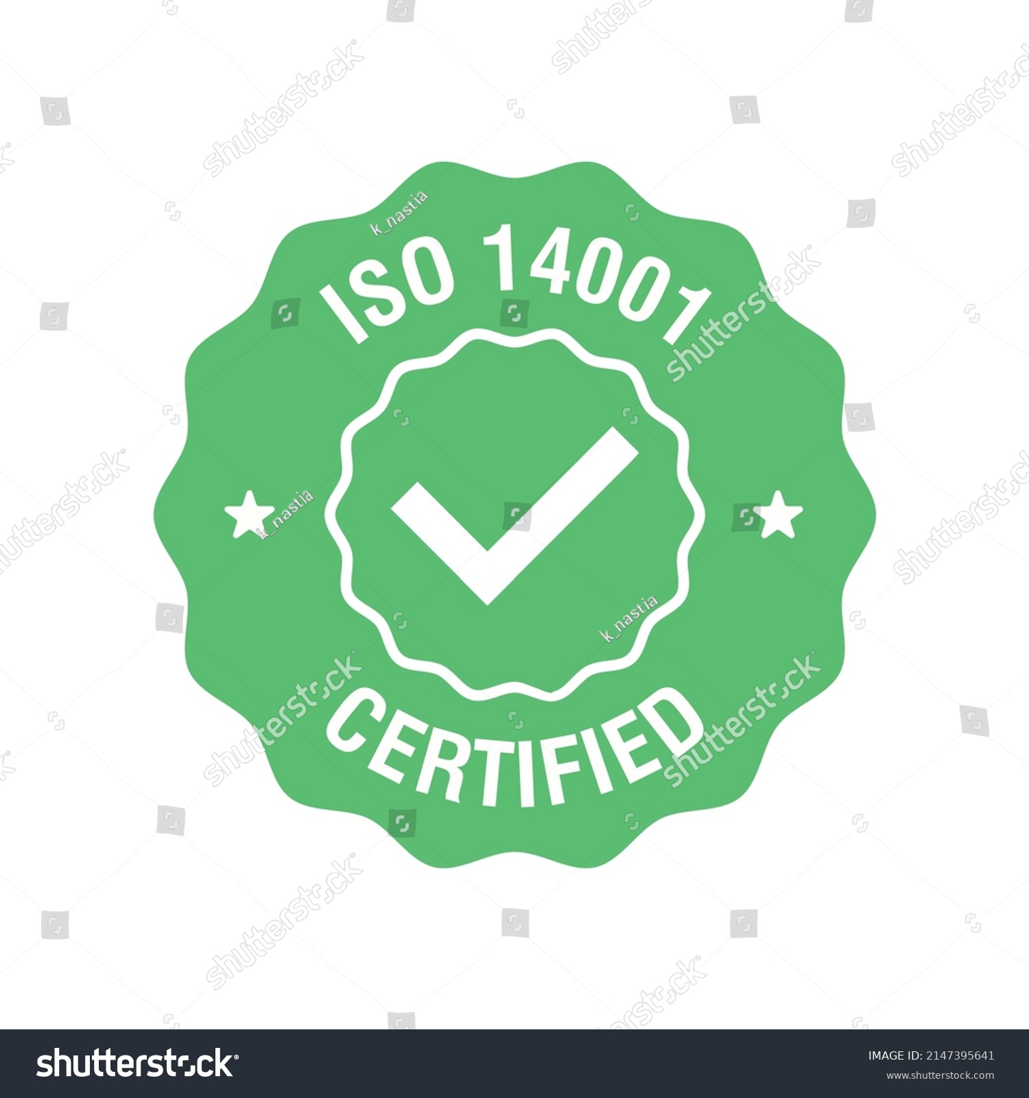 Iso 14001 Certified Sign Certification Stamp Stock Vector (Royalty Free ...