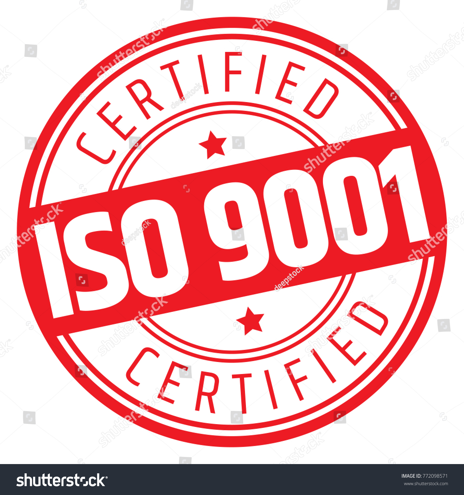 Iso 9001 Certified Stamp: เวกเตอร์สต็อก (ปลอดค่าลิขสิทธิ์) 772098571 ...